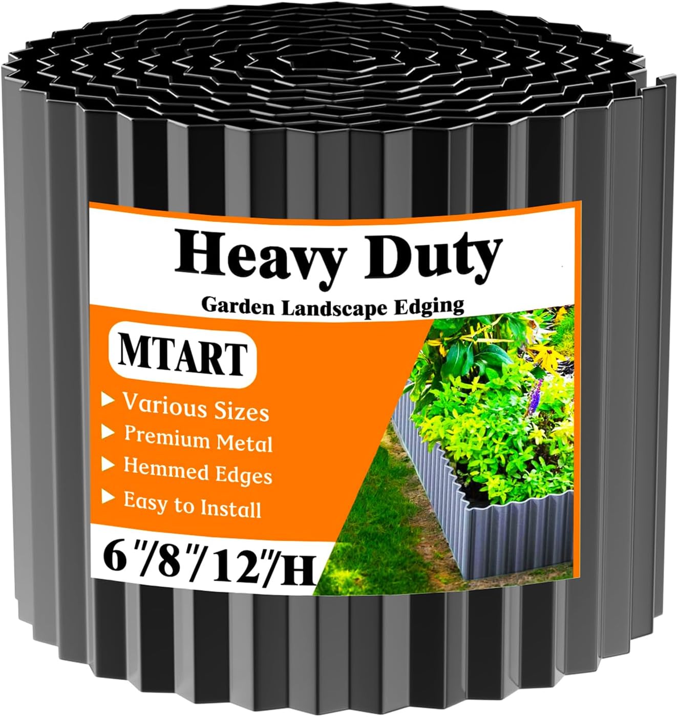 Amazon.com : Corrugated Metal Garden Edging, 8" x20ft Landscape Edges ...