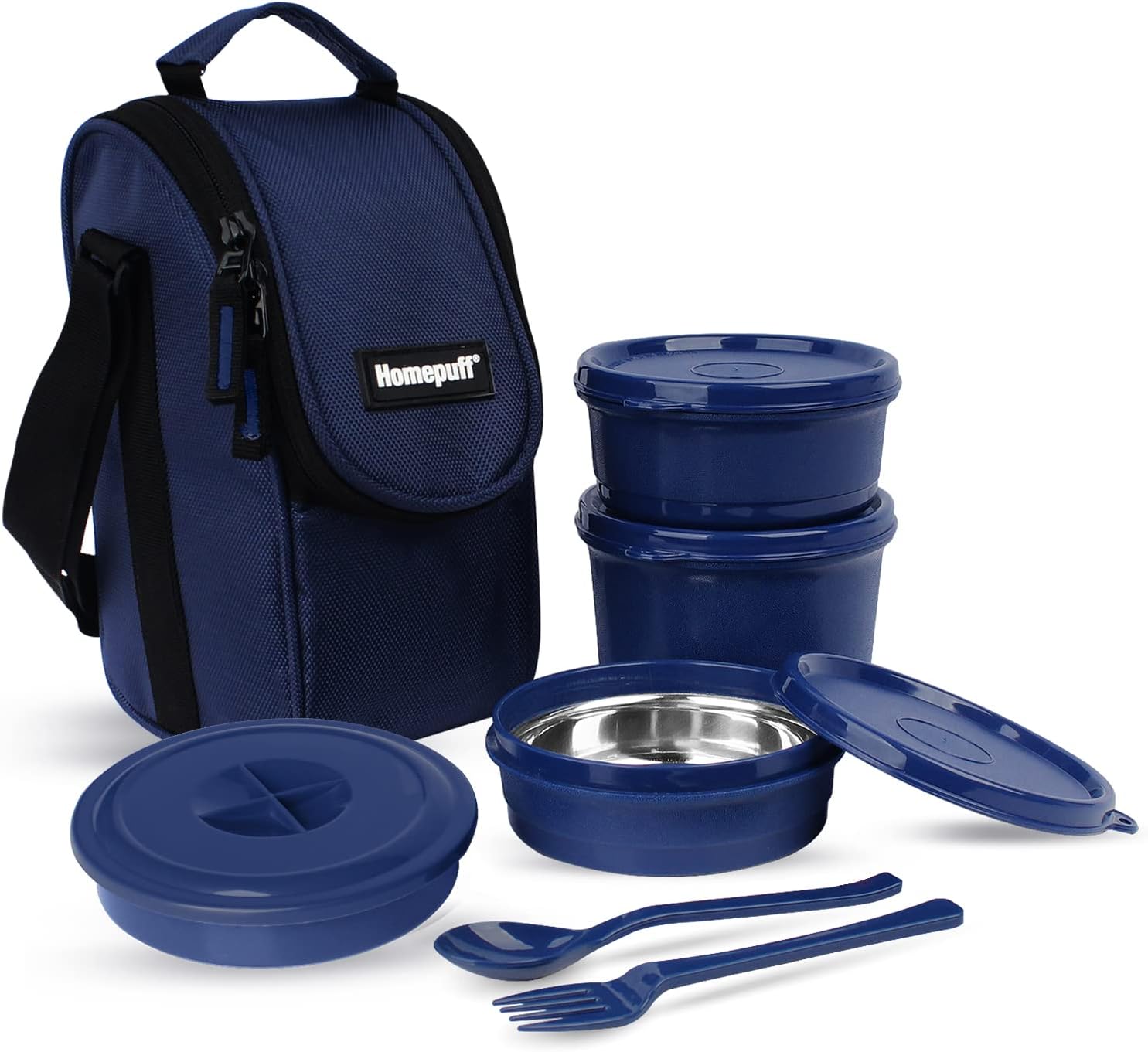 Buy Home Puff Set of 4 Stainless Steel Insulated Lunch Boxes for Office ...