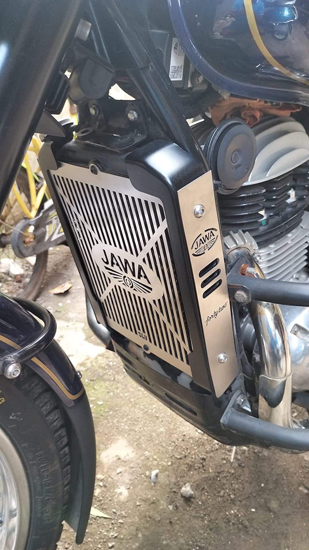 SELVIKE Motorcycle Radiator Guard Protector Grill for (JAWA Skull Black ...