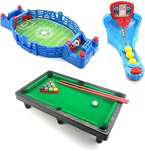 Amazon.com : Table Games Set - Mini Foosball Game - Basketball Shooting ...