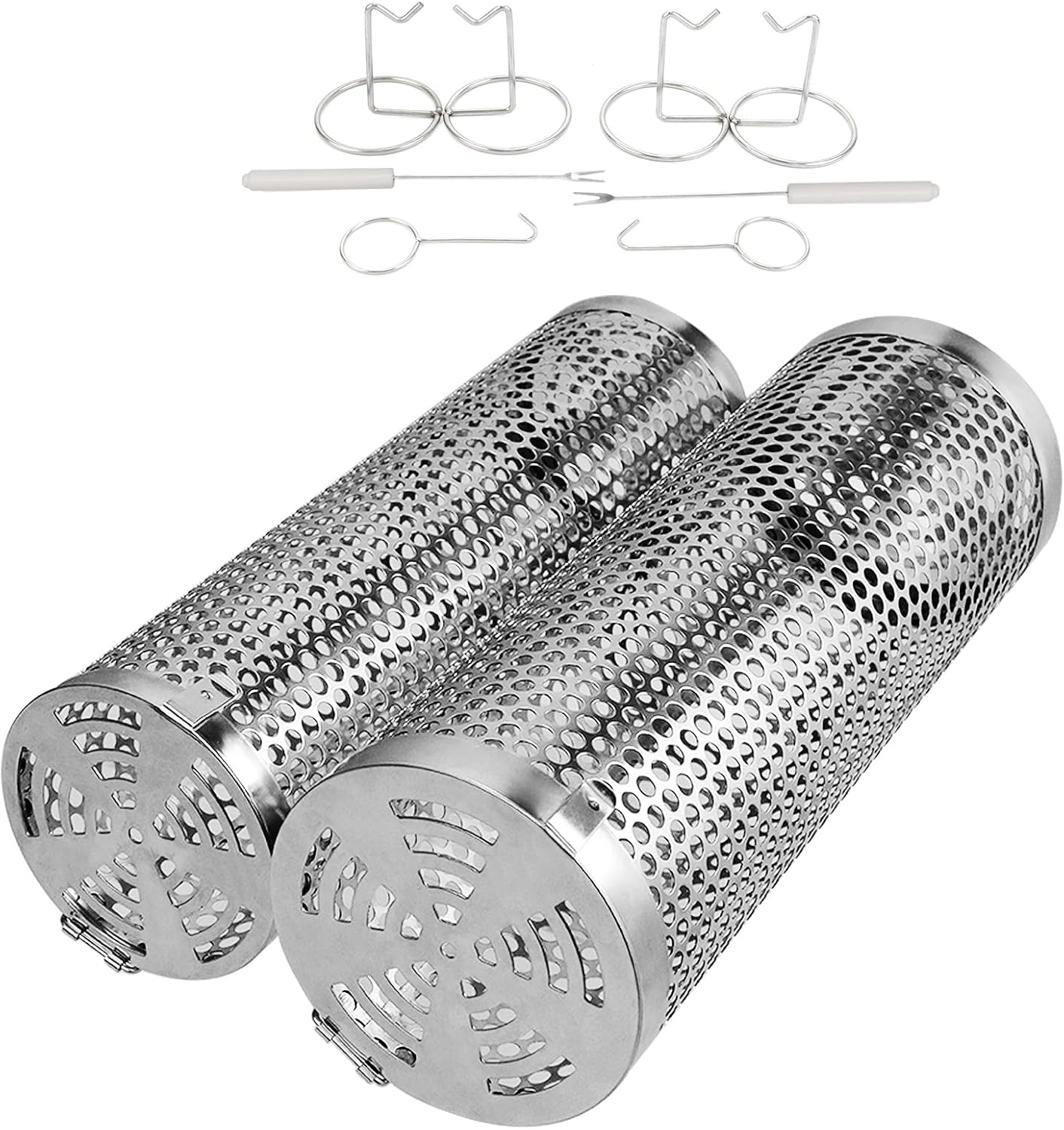 Amazon.com: XGIZMOO Rolling grill baskets for outdoor grill Vegetables ...