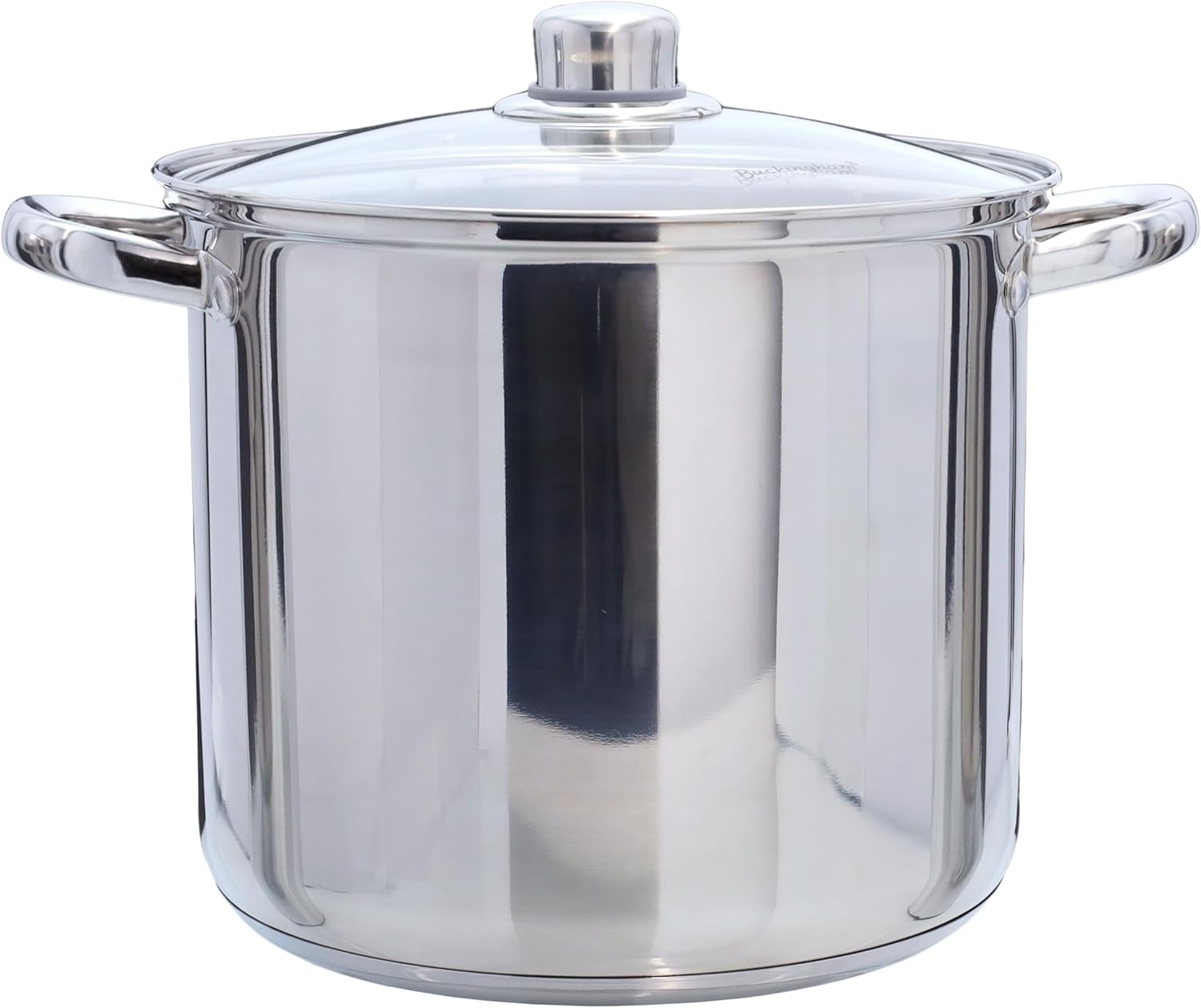 Buckingham Deep Induction Stock Pot with Glass Lid Premium Stainless ...