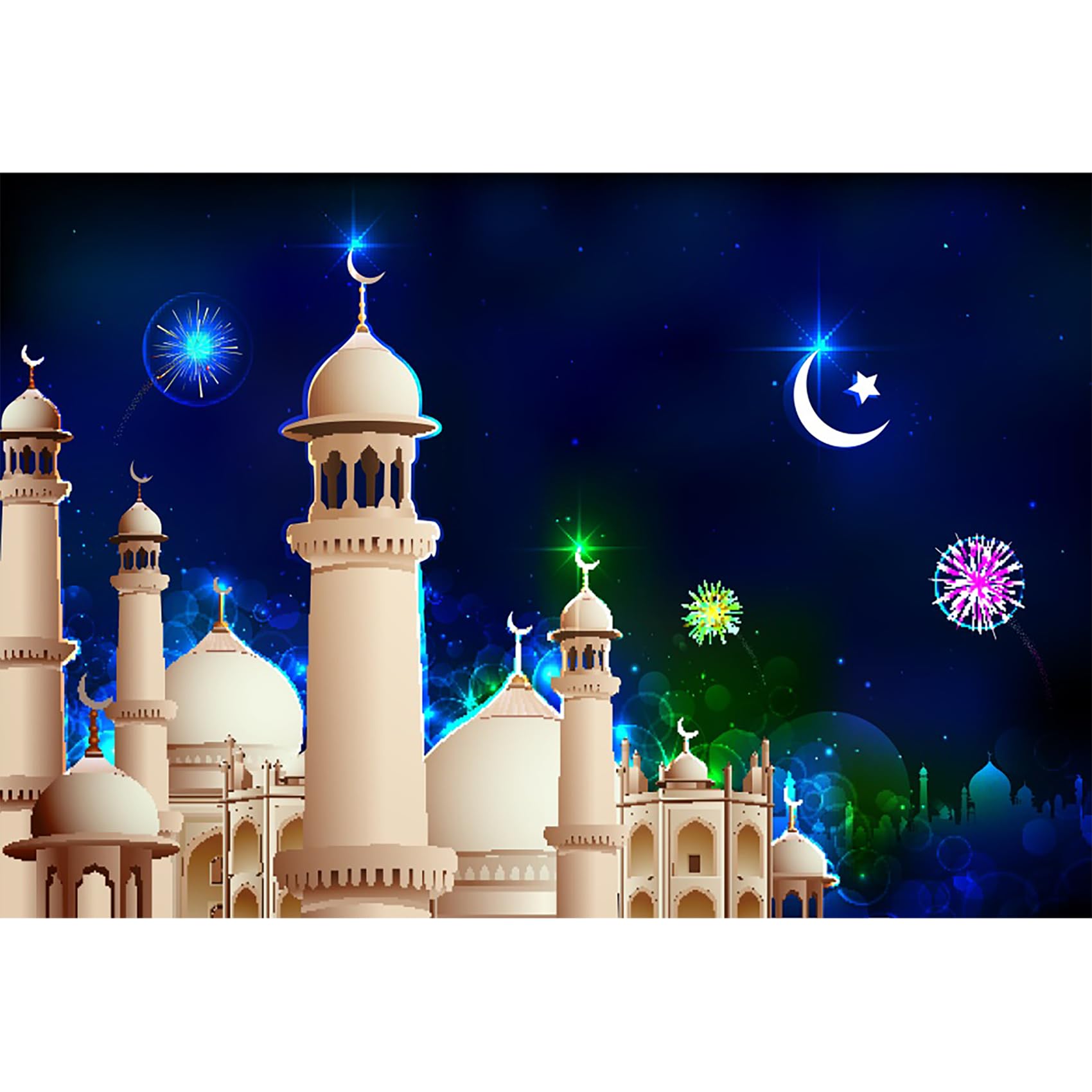 Buy Baocicco 10x8ft Mosque Night Silhouette Backdrop Islamic ...
