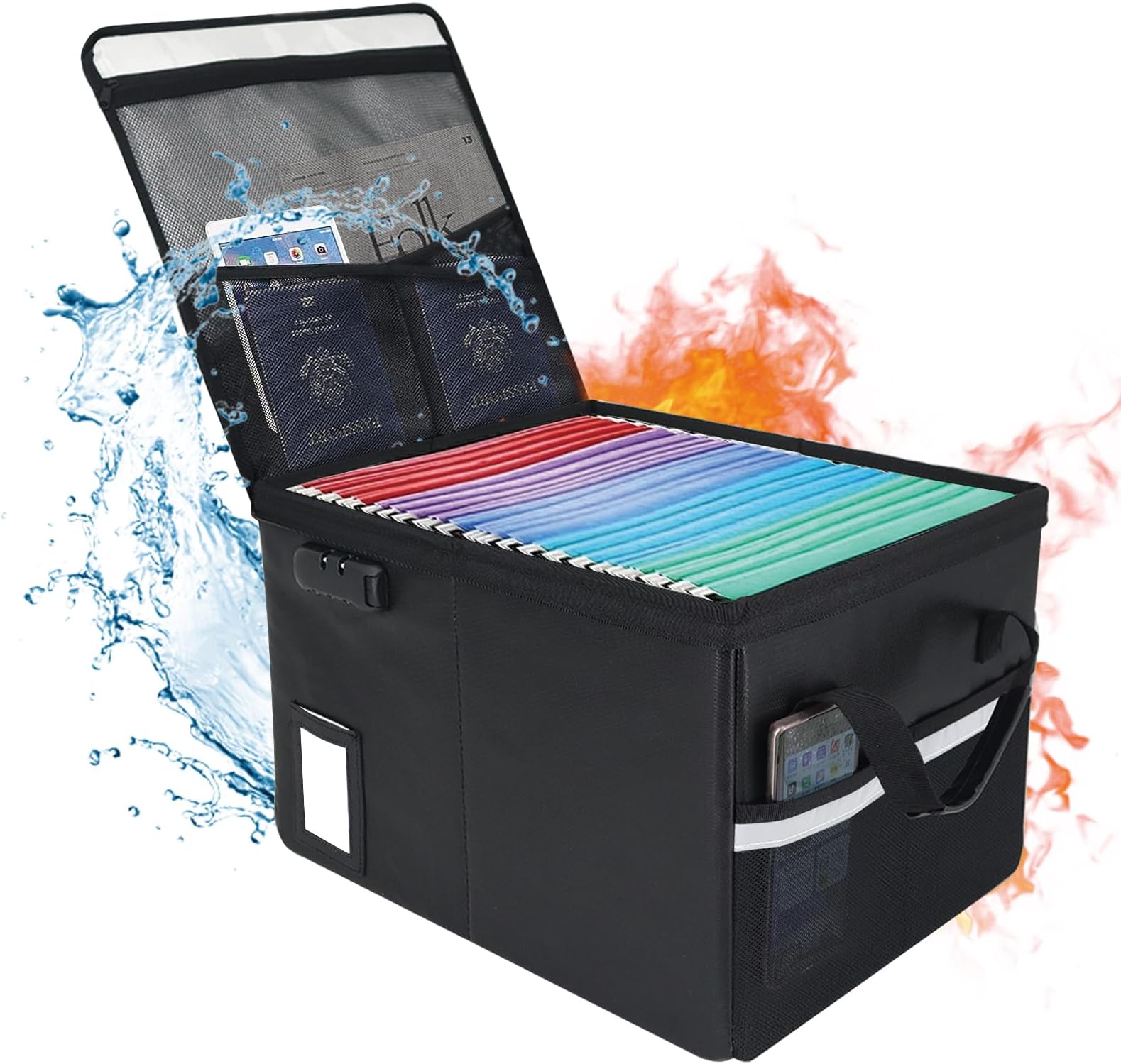 Amazon.com: KTRIO Fireproof Document Box with Lock, File Organizer Box ...