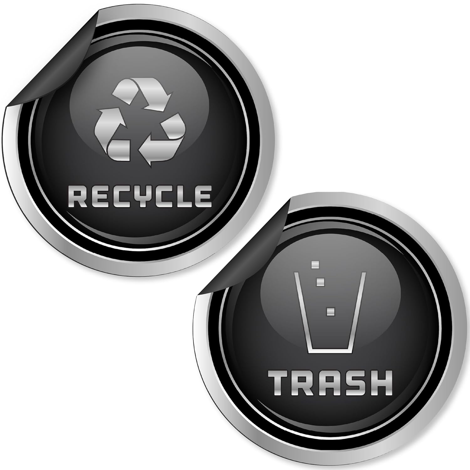 Recycle and Trash Logo Symbol - Elegant Golden Look for Trash Cans ...