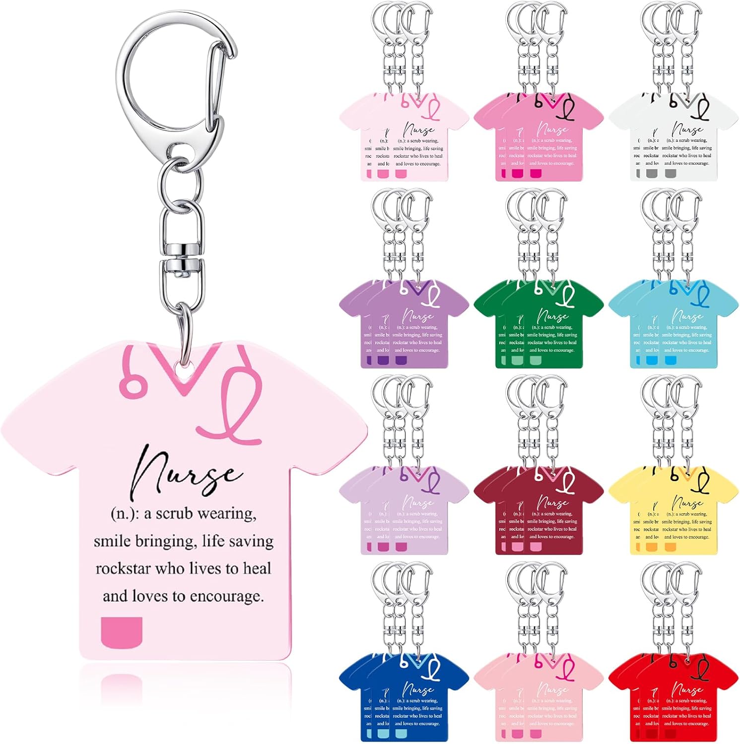 Amazon.com: Ecally 36 Pcs Nurses Week Gifts Nurse Day Keychains Bulk ...