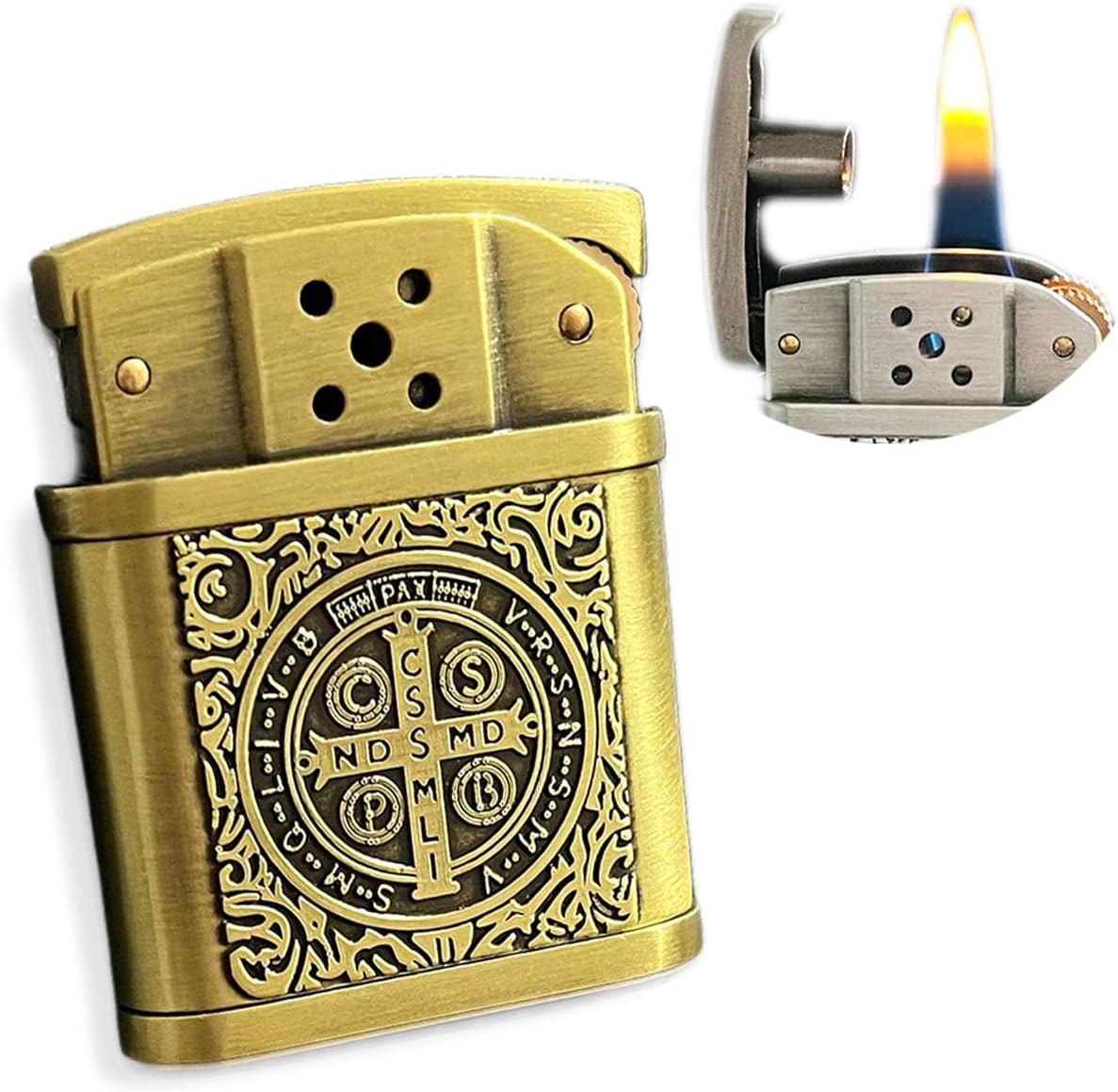 Amazon.com: MYCHUS Carved Antique Lift Arm Vintage Lighter, Kerosene ...
