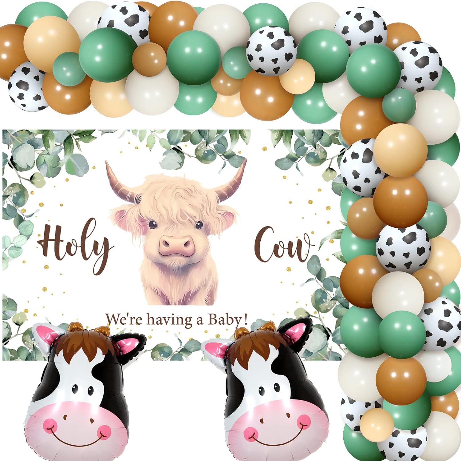 Amazon.com: Wonmelody Highland Cow Baby Shower Decorations Highland ...