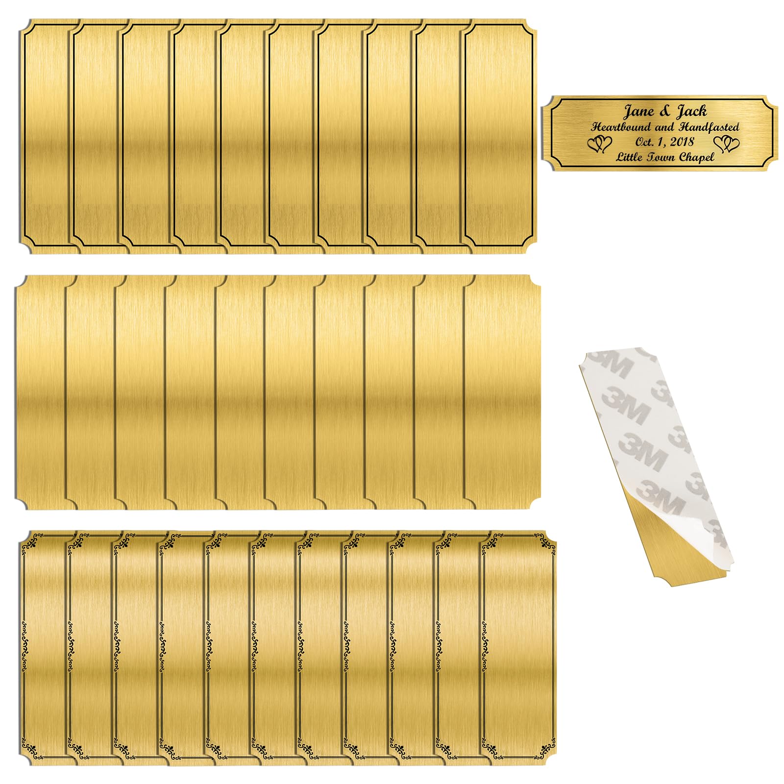 Amazon.com: Oubit 30 Pcs Name Plates Laser Engraved, Brass Plate Blank ...