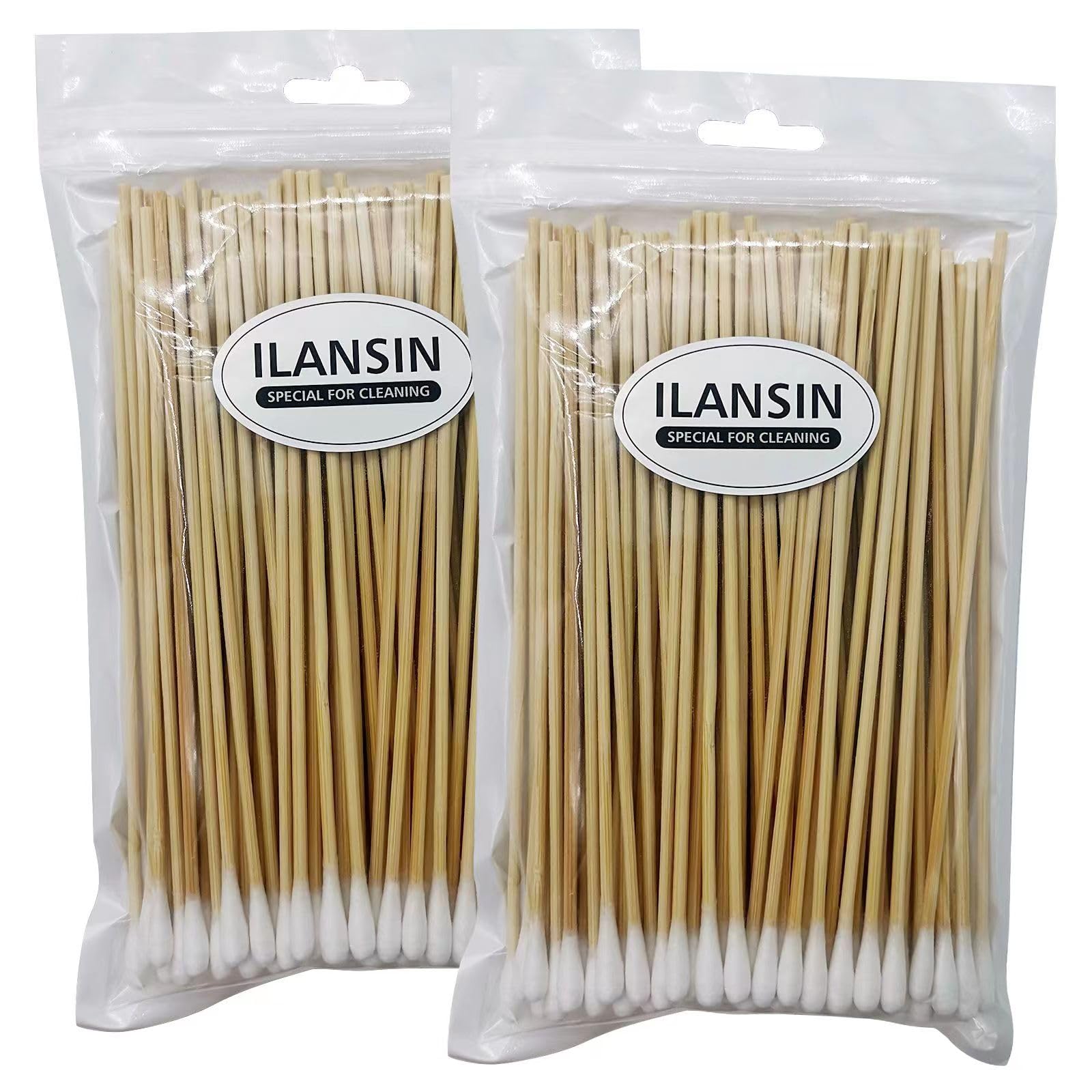 Amazon.com : ILANSIN 6" Long Cotton Swabs 200 Count - Extra Long Cotton ...