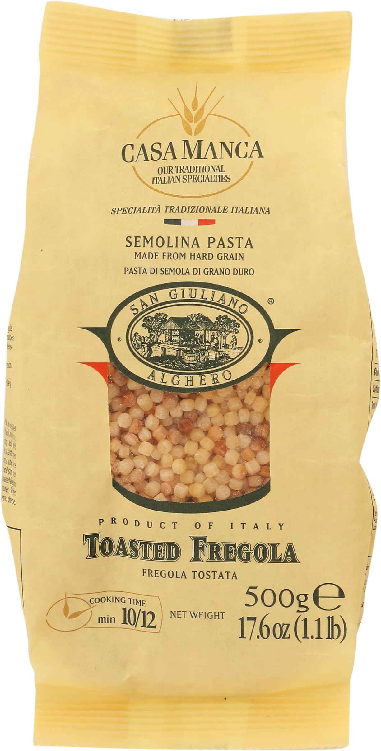 Amazon.com : San Giuliano Casa Manca Toasted Fregola Semolina Pasta, 1. ...