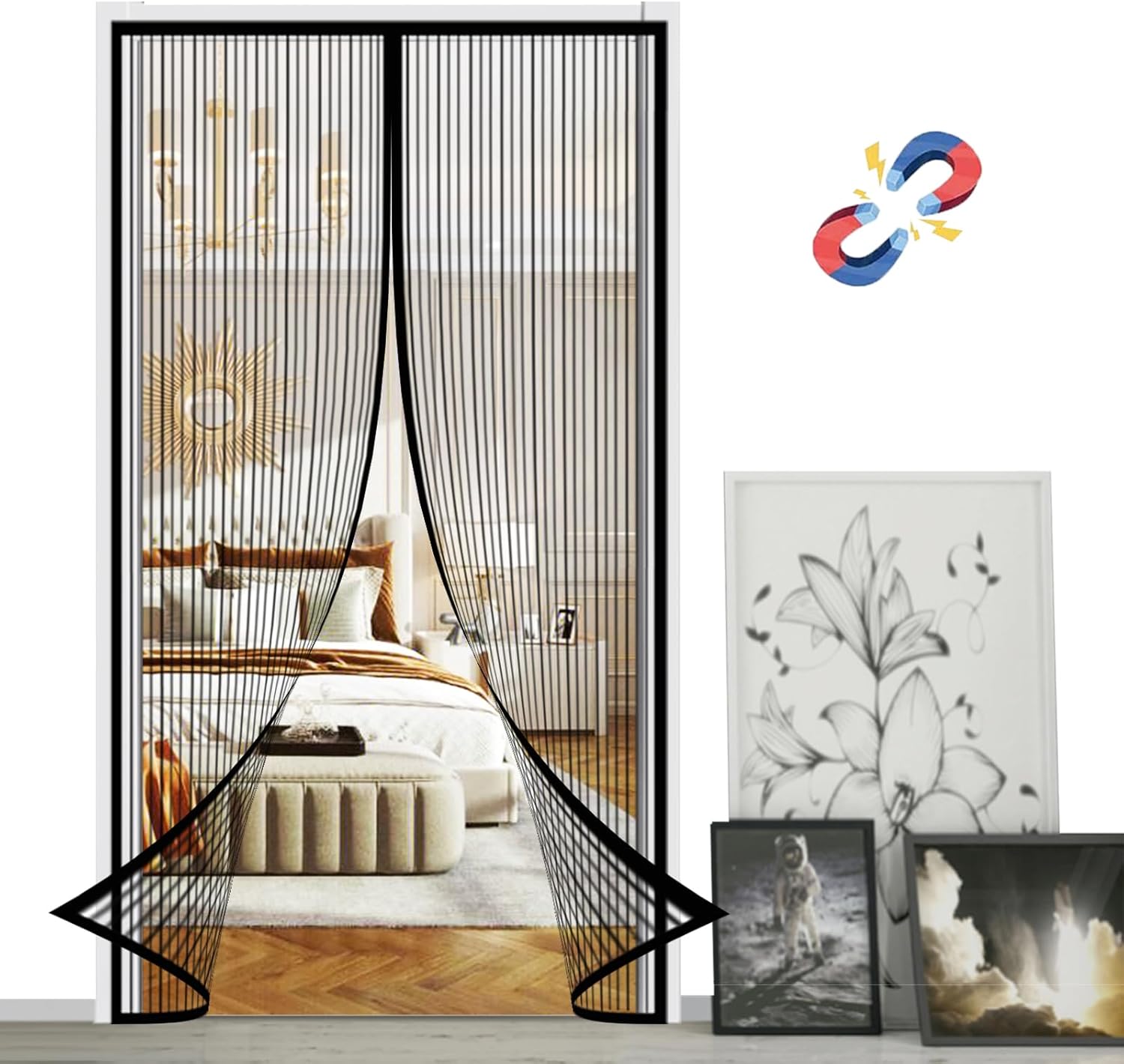 Magnetic Mosquito Net Door, Automatic Closing Anti Fly Insect Magnetic ...