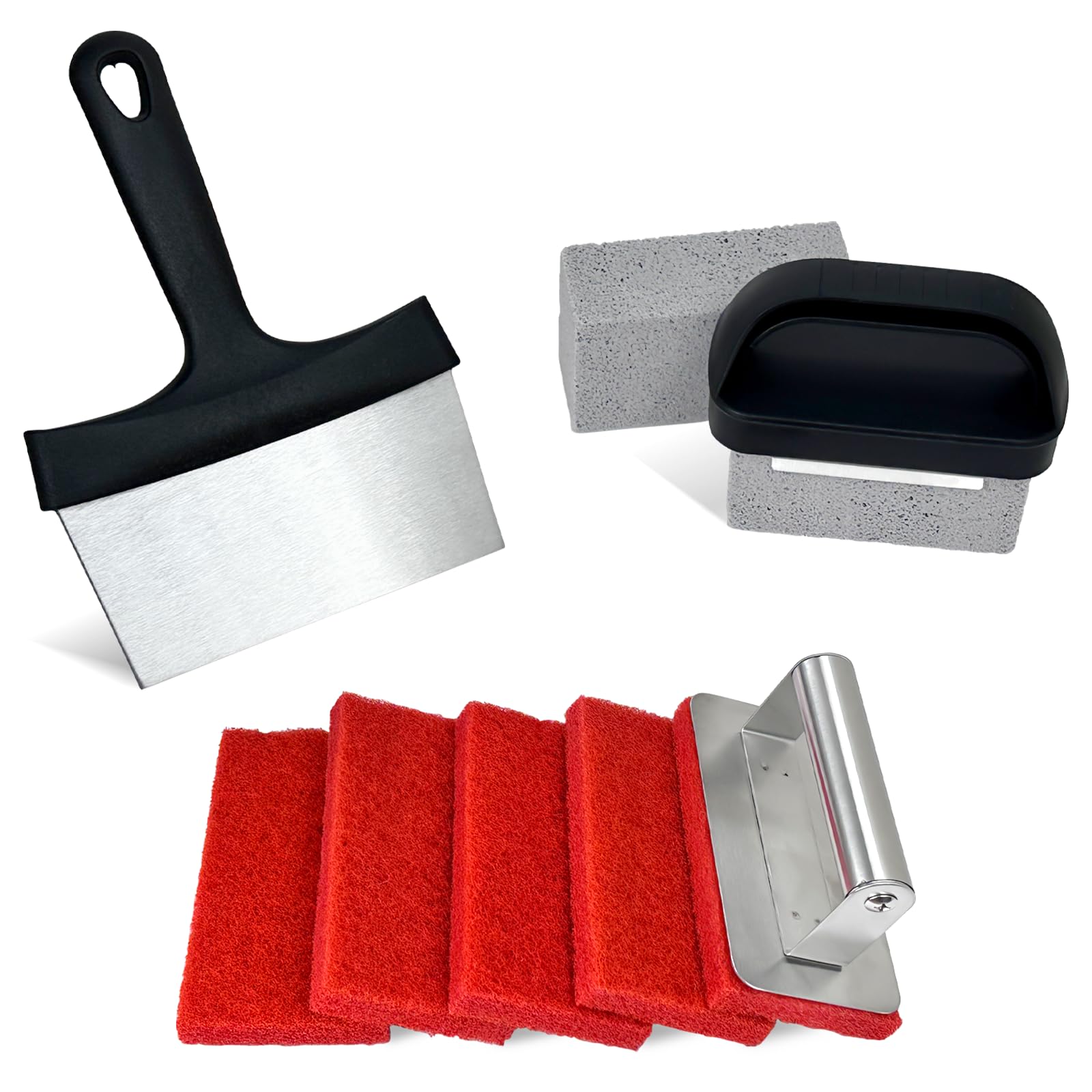 Amazon.com: Griddle Cleaning Kit, 10 PCS Heavy Flat Top Grill Cleaner ...
