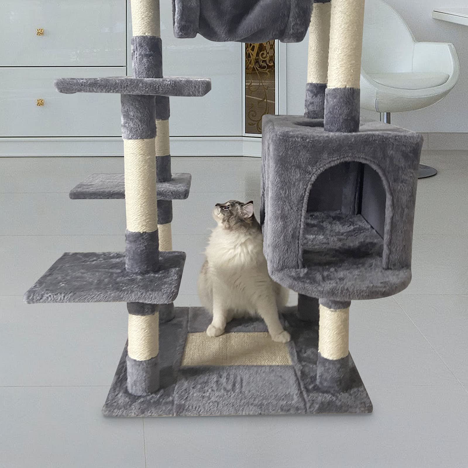 Buy Confote 70" Multi-Level Cat Tree XXL Tall Play House Climber ...