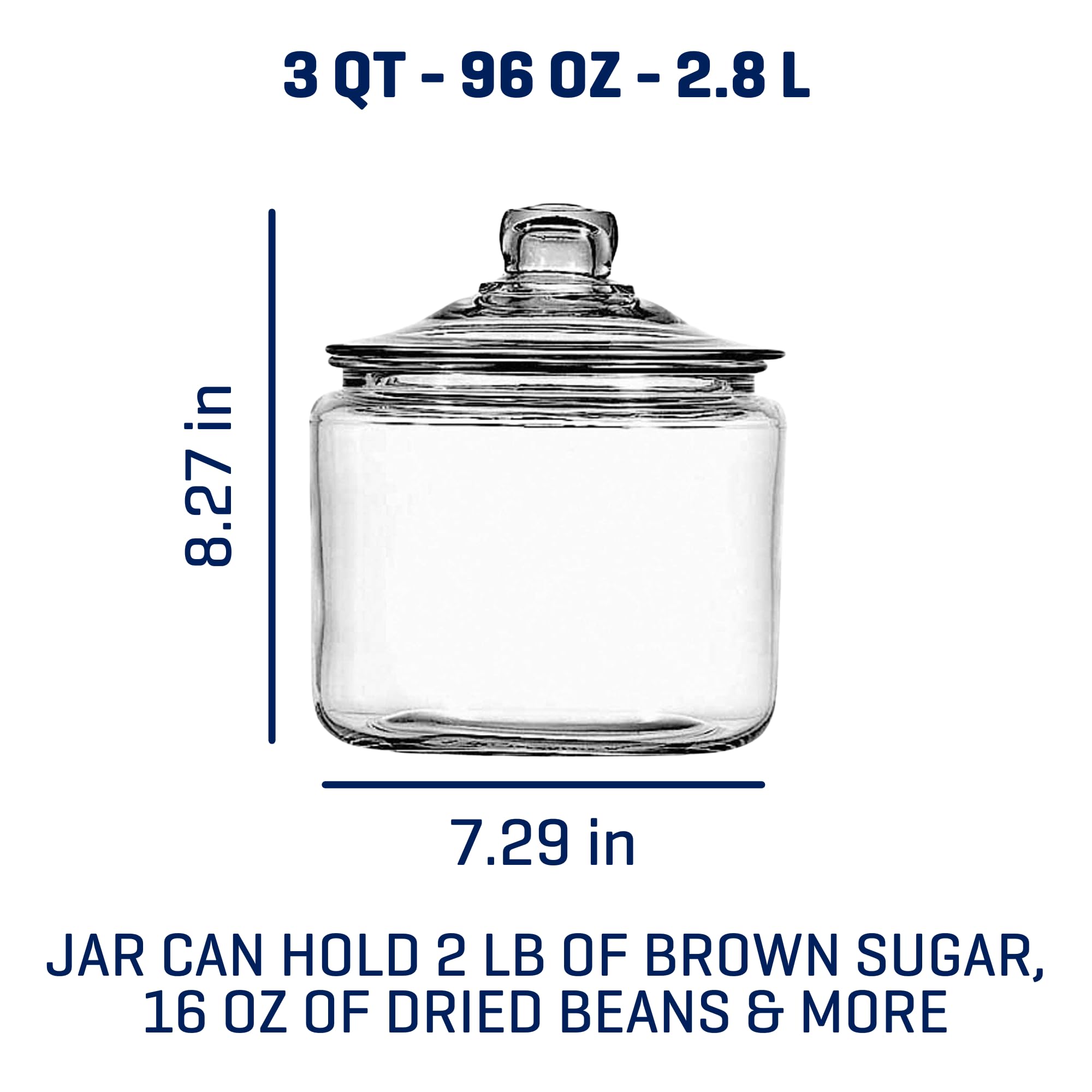 Snapklik.com : Anchor Hocking Heritage Hill 3 Quart Glass Jar