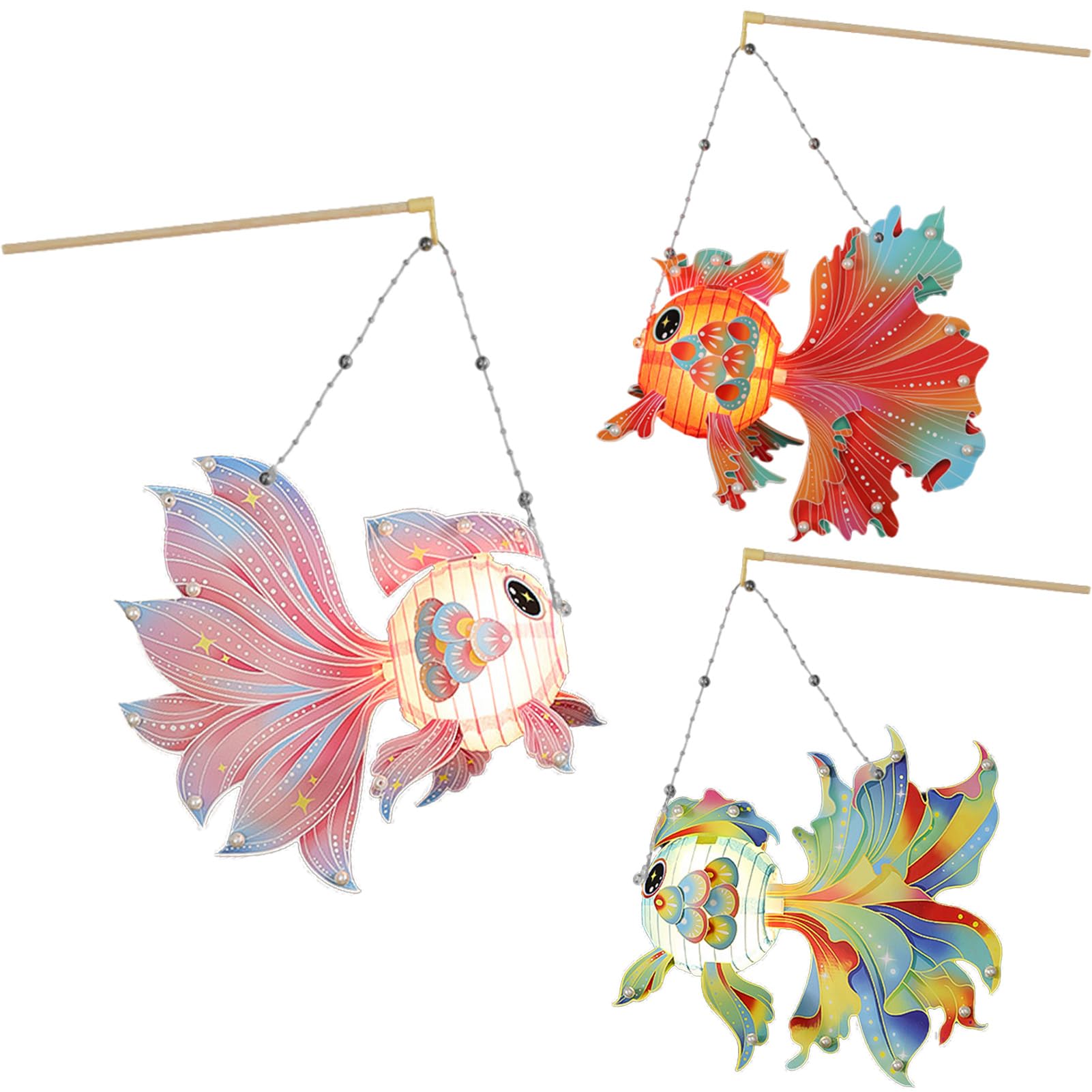 Amazon.com: Fish Lantern Craft Kit - Vibrant Chinese Paper Lanterns ...