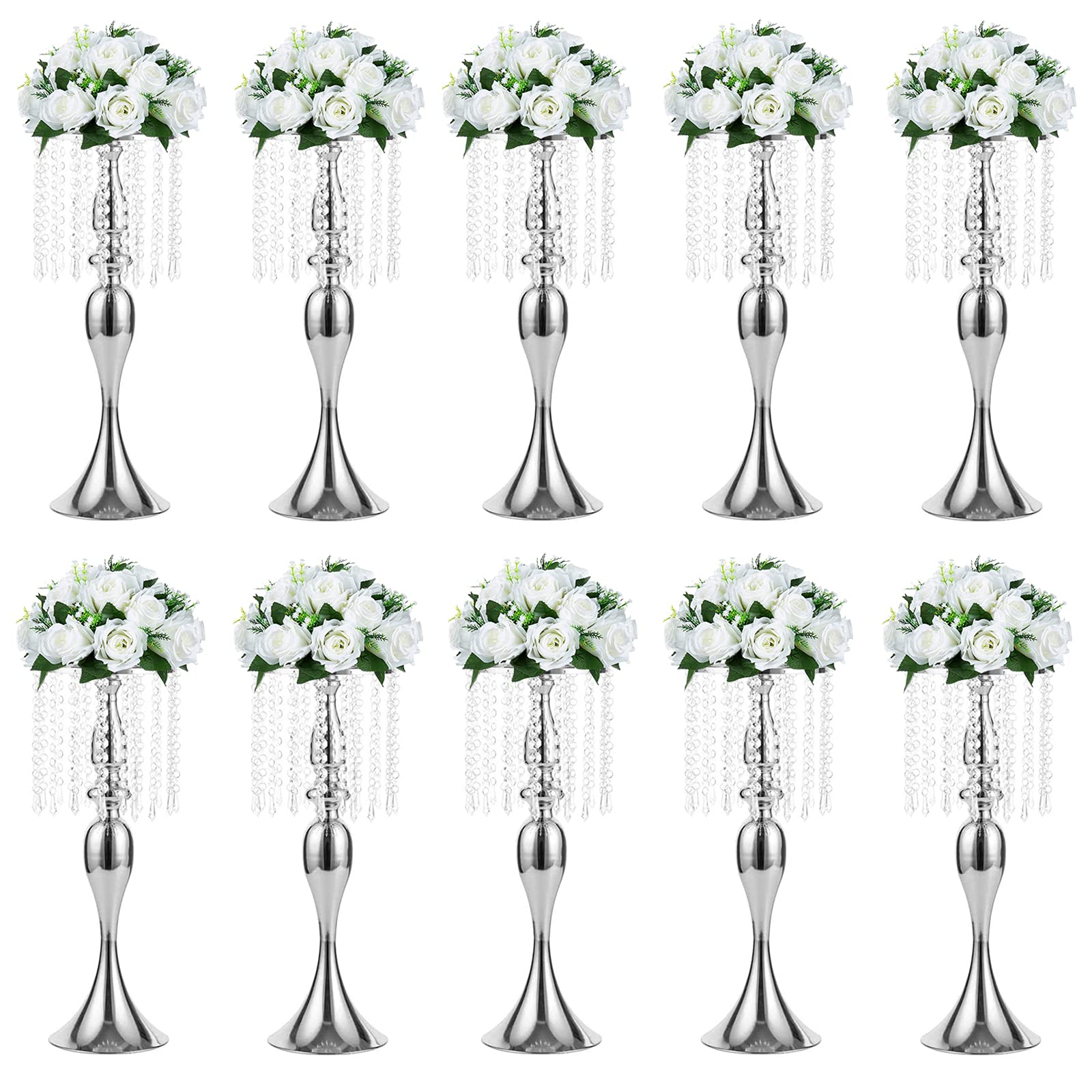 Amazon.com: Sziqiqi Floral Centerpiece Riser Silver Tall Flower ...