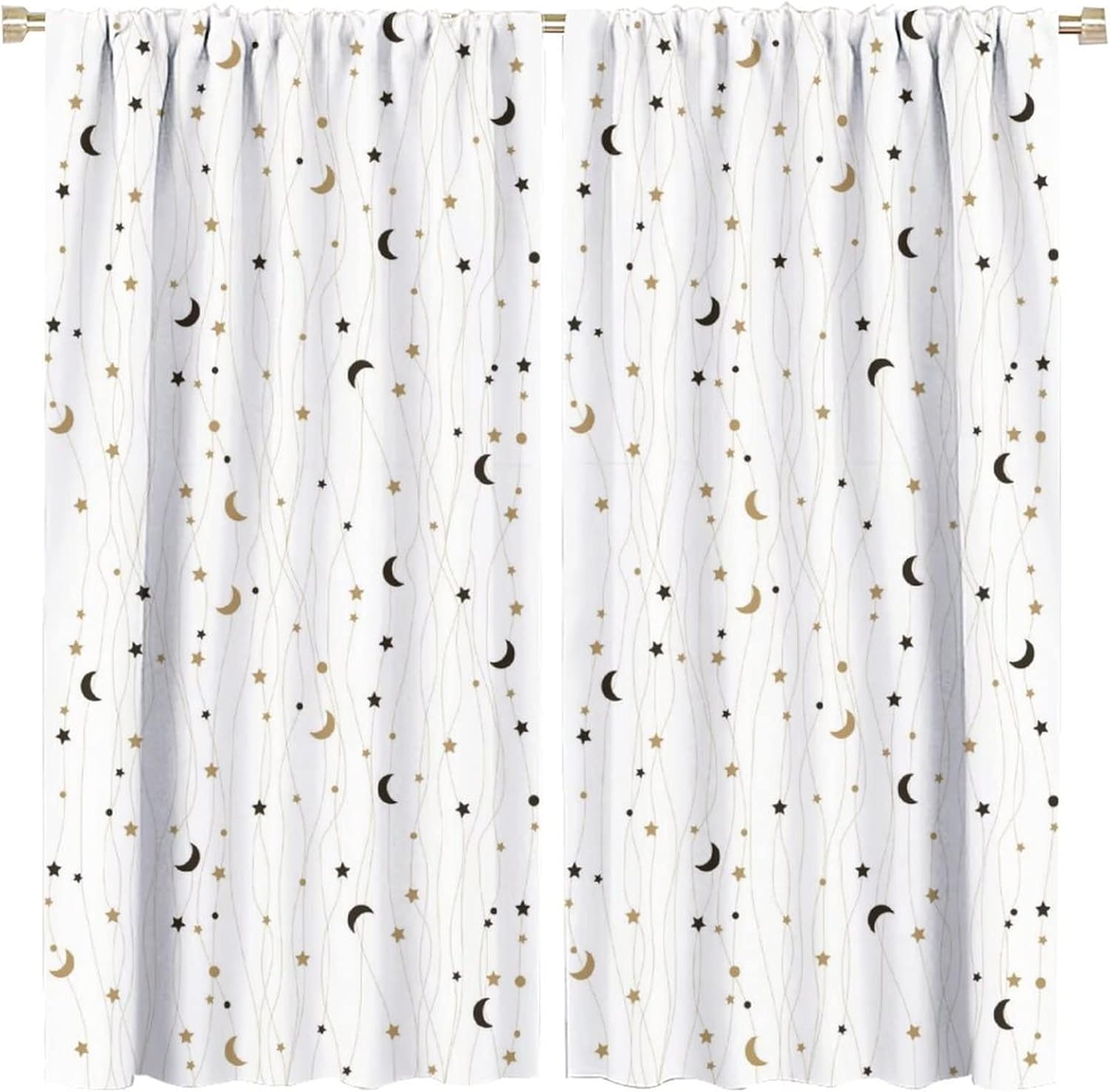 Amazon.com: Star Moon Curtains Beautiful Children's Room Decor Cartoon ...