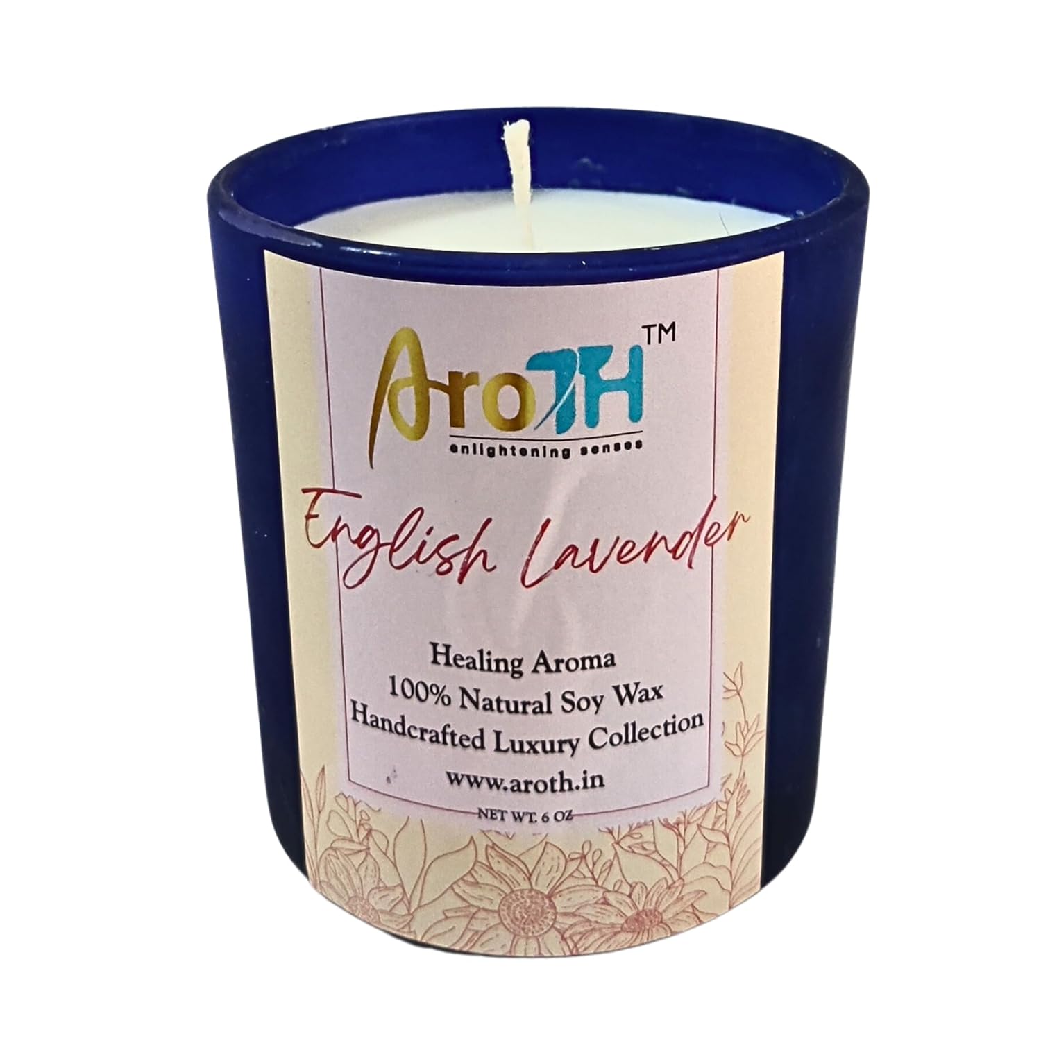 Aroth Handcrafted English Lavender Soy Wax Scented Candle - Long ...
