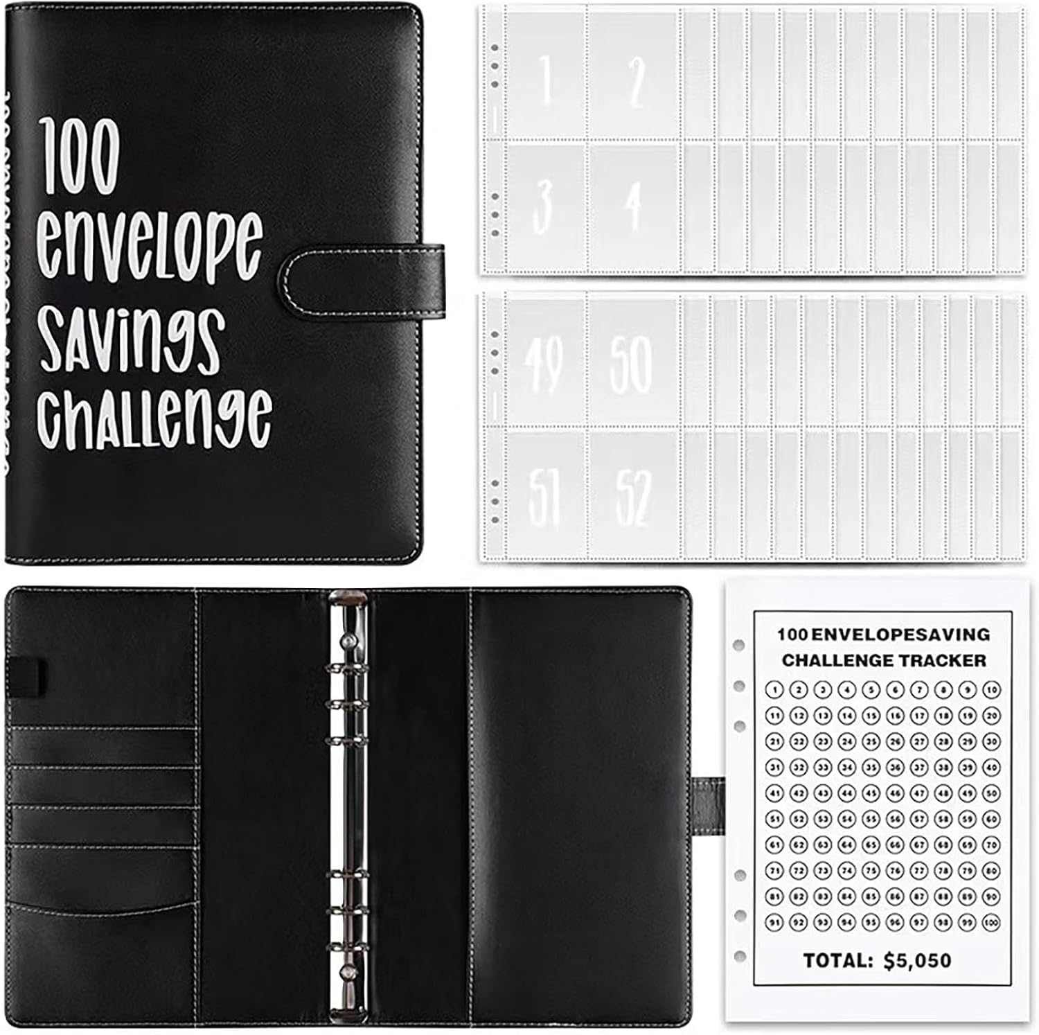 Amazon.com : 100 Envelopes Money Saving Challenge Binder Budget Planner ...