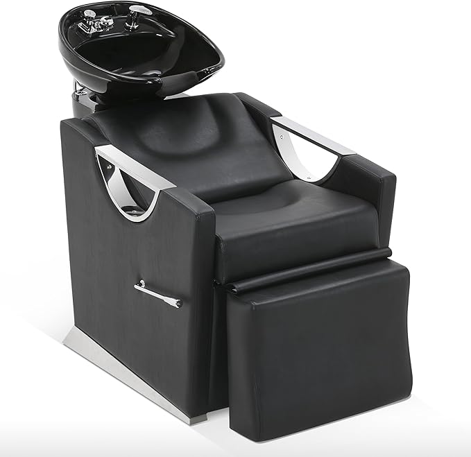 Amazon.com: BarberPub Ceramic Bowl Shampoo Chair Extended Shampoo Bowl ...