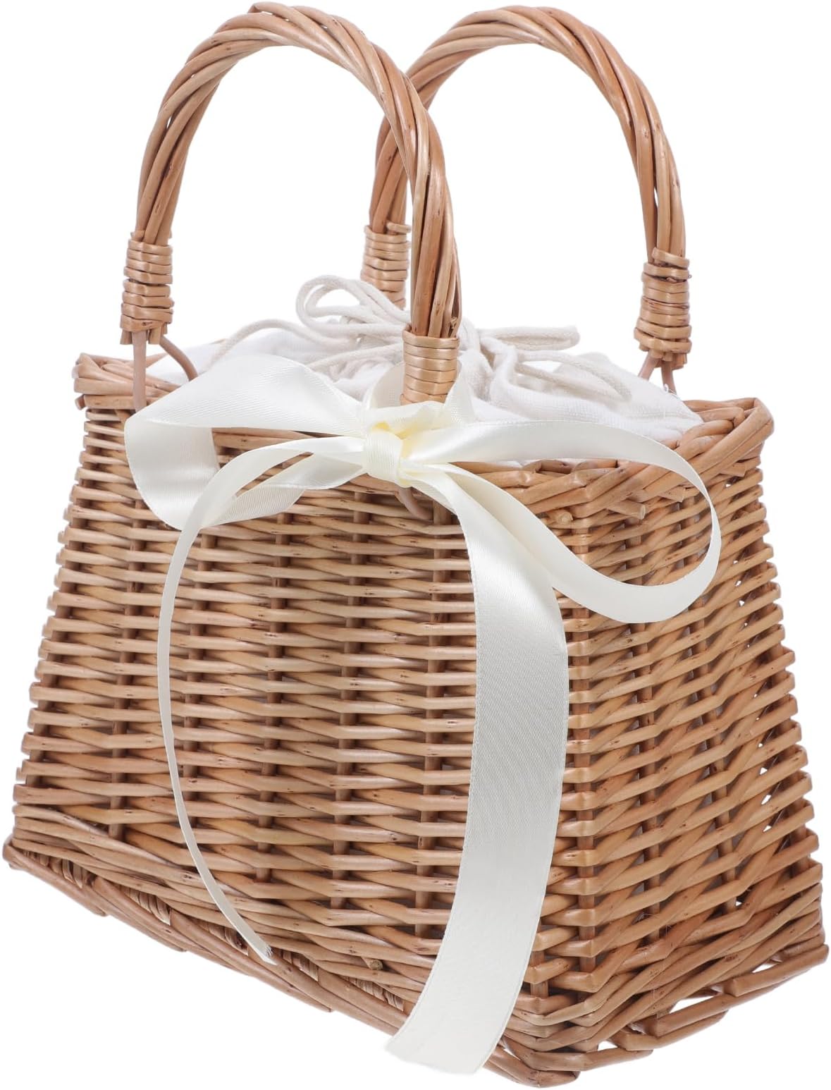 Amazon.com: Wood Baskets Woven Hand-Held Wicker Cachepot For Flowers ...