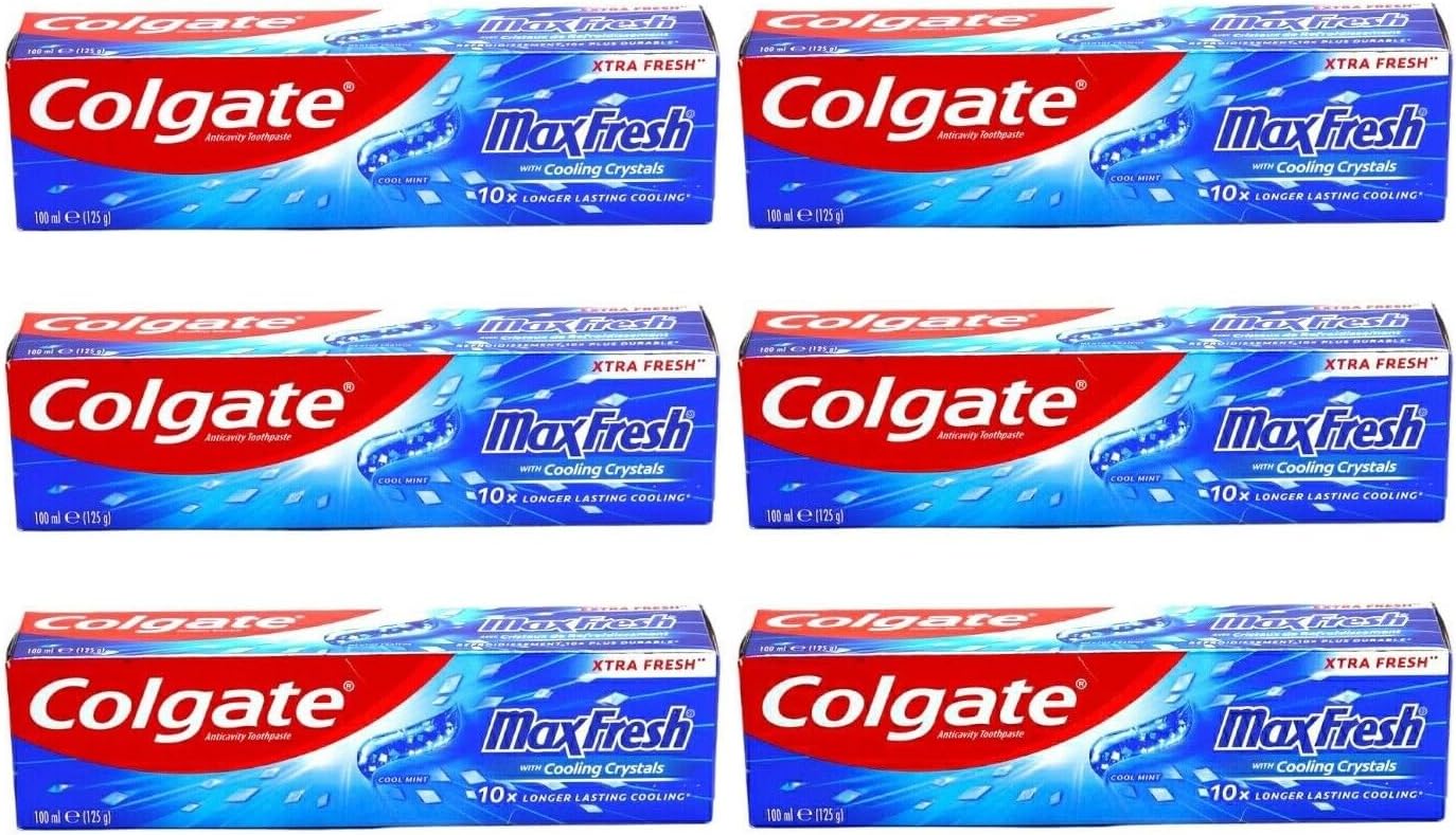Colgate Max Fresh Blue Toothpaste Cooling Crystals Cool Mint Flavour ...