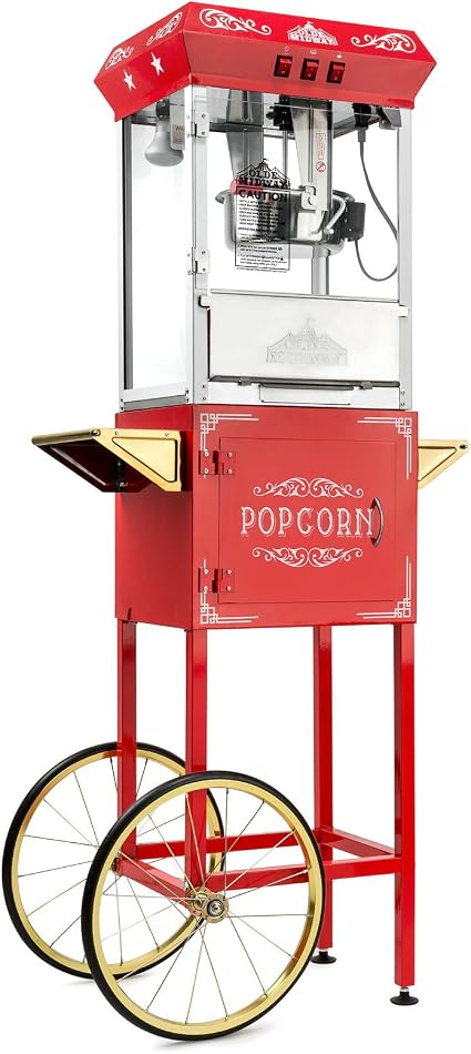 Amazon.com: Olde Midway Vintage Style Popcorn Machine Maker Popper with ...