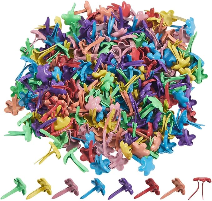 Amazon.com: SOFPLATE 1 Box 200Pcs Flower Paper Fasteners Split Pins ...