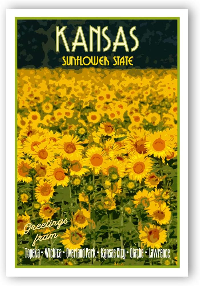 Amazon.com : KANSAS TRAVEL POSTER postcard set of 20 identical ...