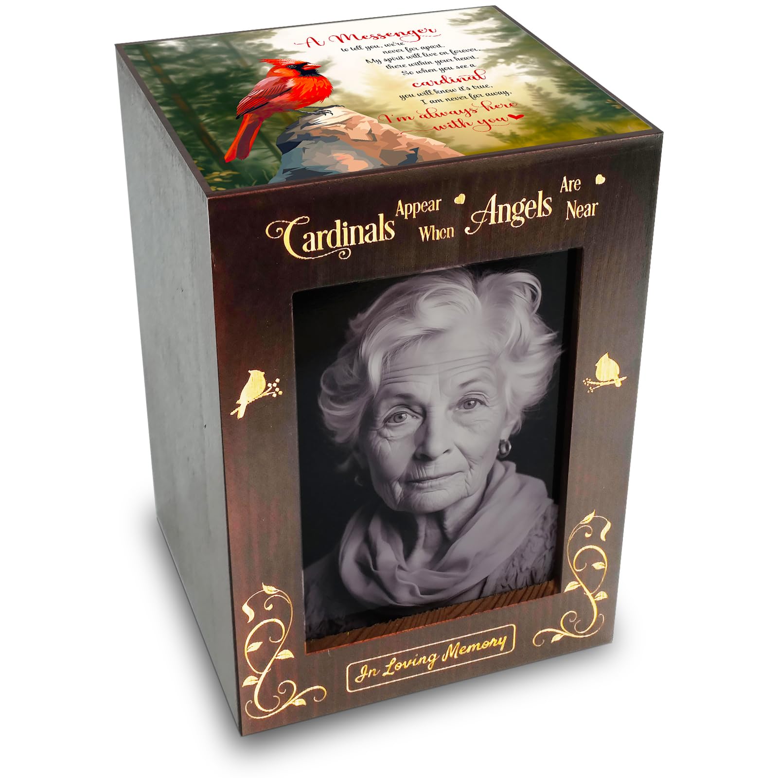 Amazon.com: CHIEMOT - Wooden Cremation Urns with Photo Frame for Human ...