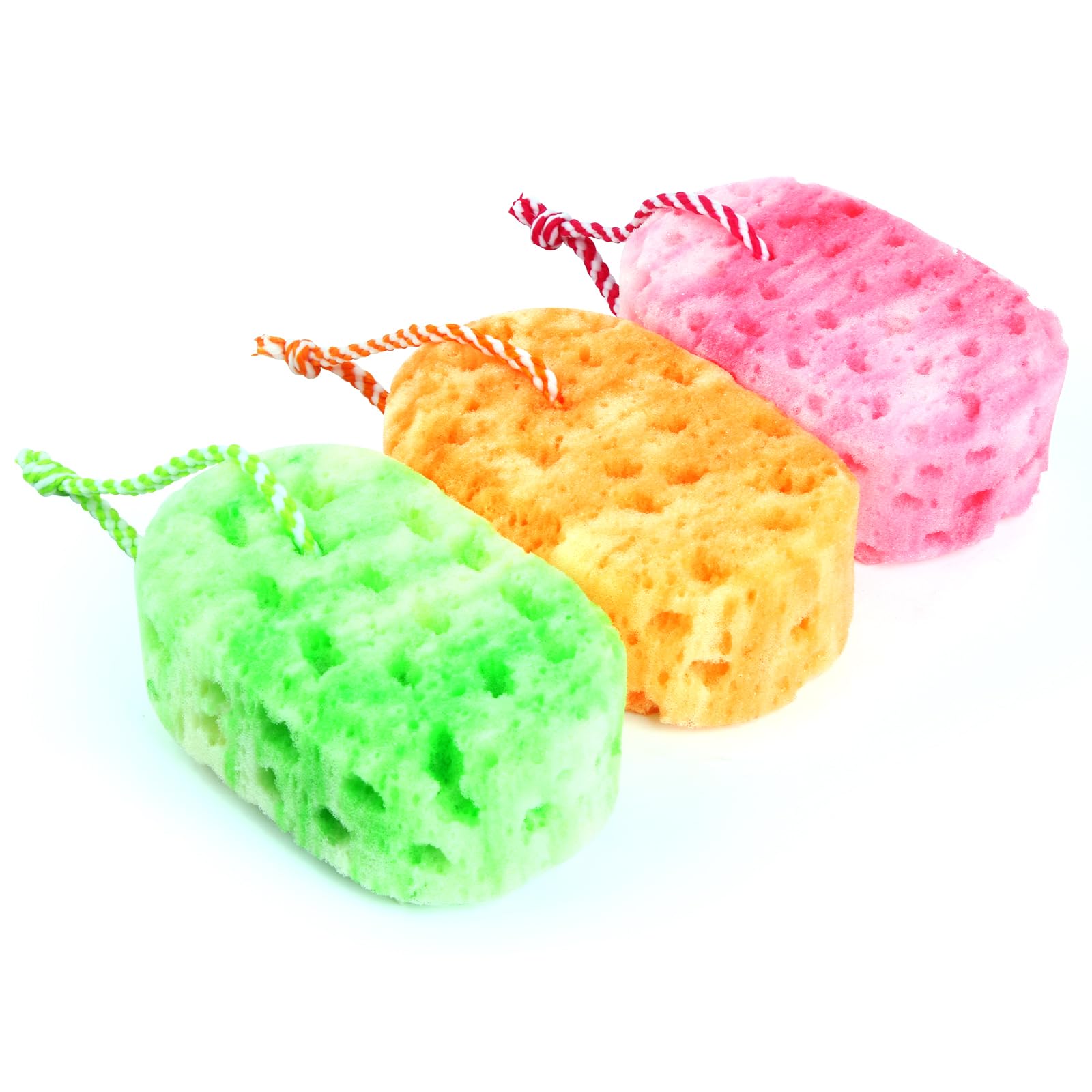 Set of 3 Bath and Shower Sponges for Women, Men, and Kids - Enjoy a ...