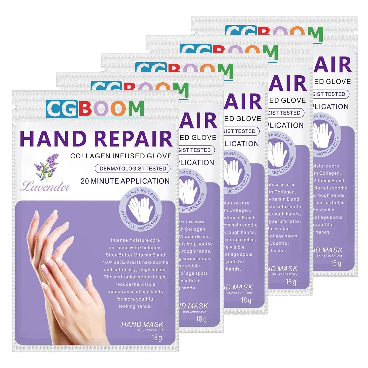 Amazon.com: CGBOOM 5 Pairs Hand Masks Moisturizing Gloves, Hand Skin ...