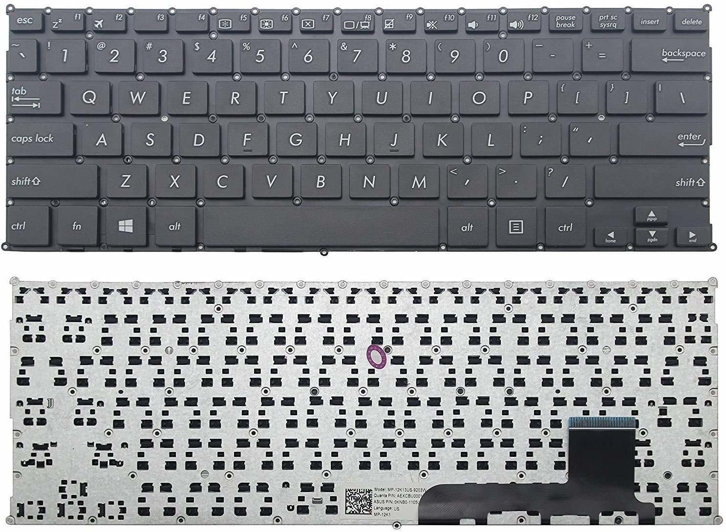 TechSonic Laptop Keyboard for Asus E200H E200HA F201 F201E F202 F202E ...