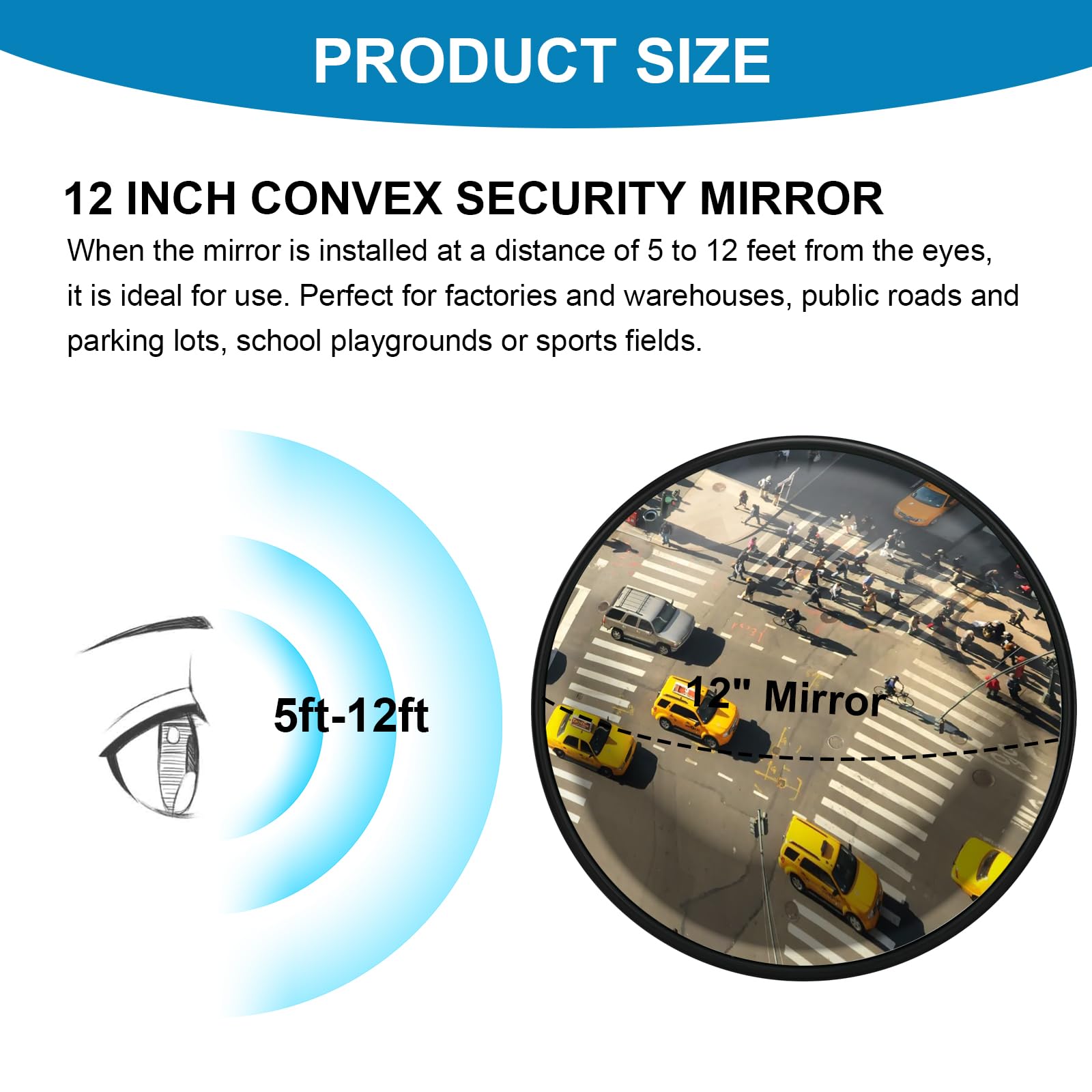 Outdoor Convex Mirror 32" Convex Traffic Safety Mirror - Outdoor/Indoor ...