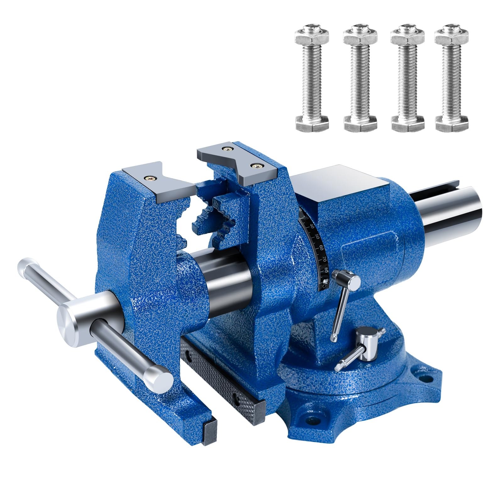 EASYBERG 5" Bench Vise with 5 inch Jaw Width 5 inch Jaw Opening 4 inch ...