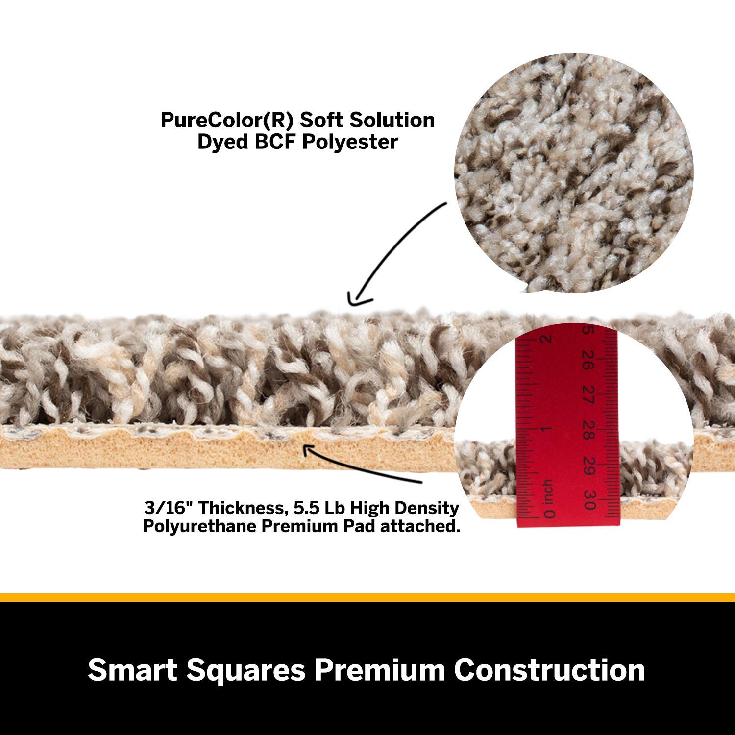 Buy SMART SQUARES in A Snap 18” x 18” Residential Soft Carpet Tile ...