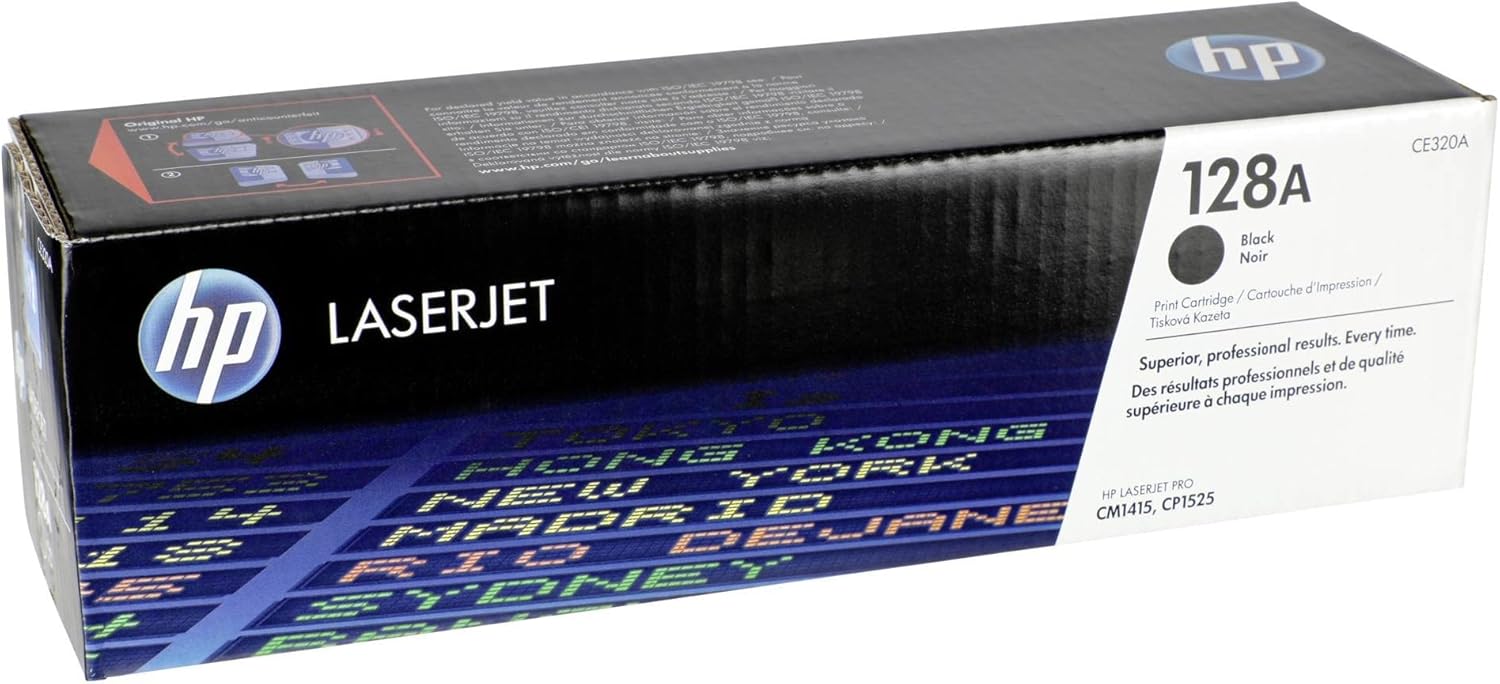 HP 128A Black Original LaserJet Toner Cartridge: Amazon.co.uk ...
