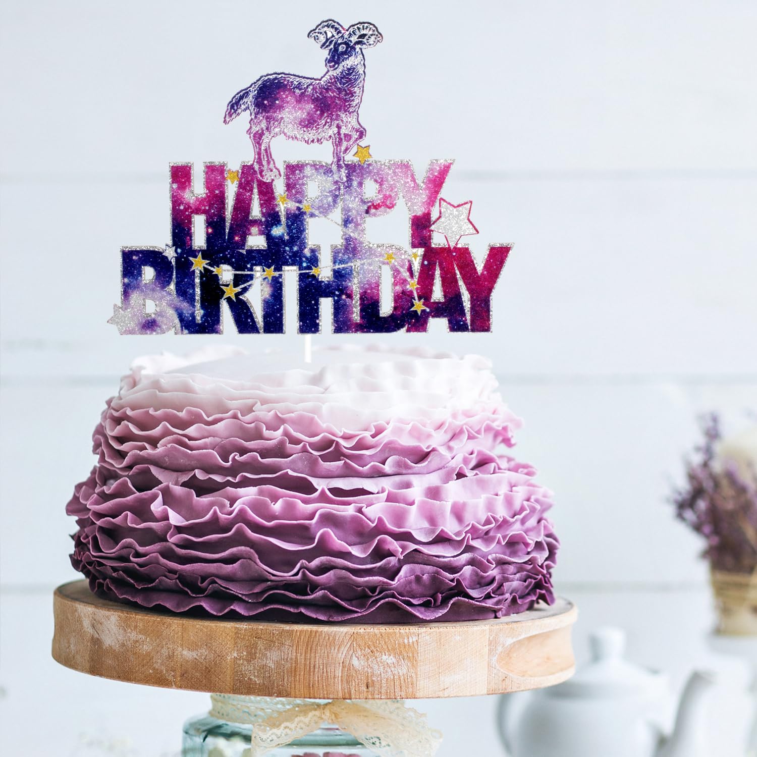 Snapklik.com : Constellation Aries Happy Birthday Cake Topper - Galaxy ...