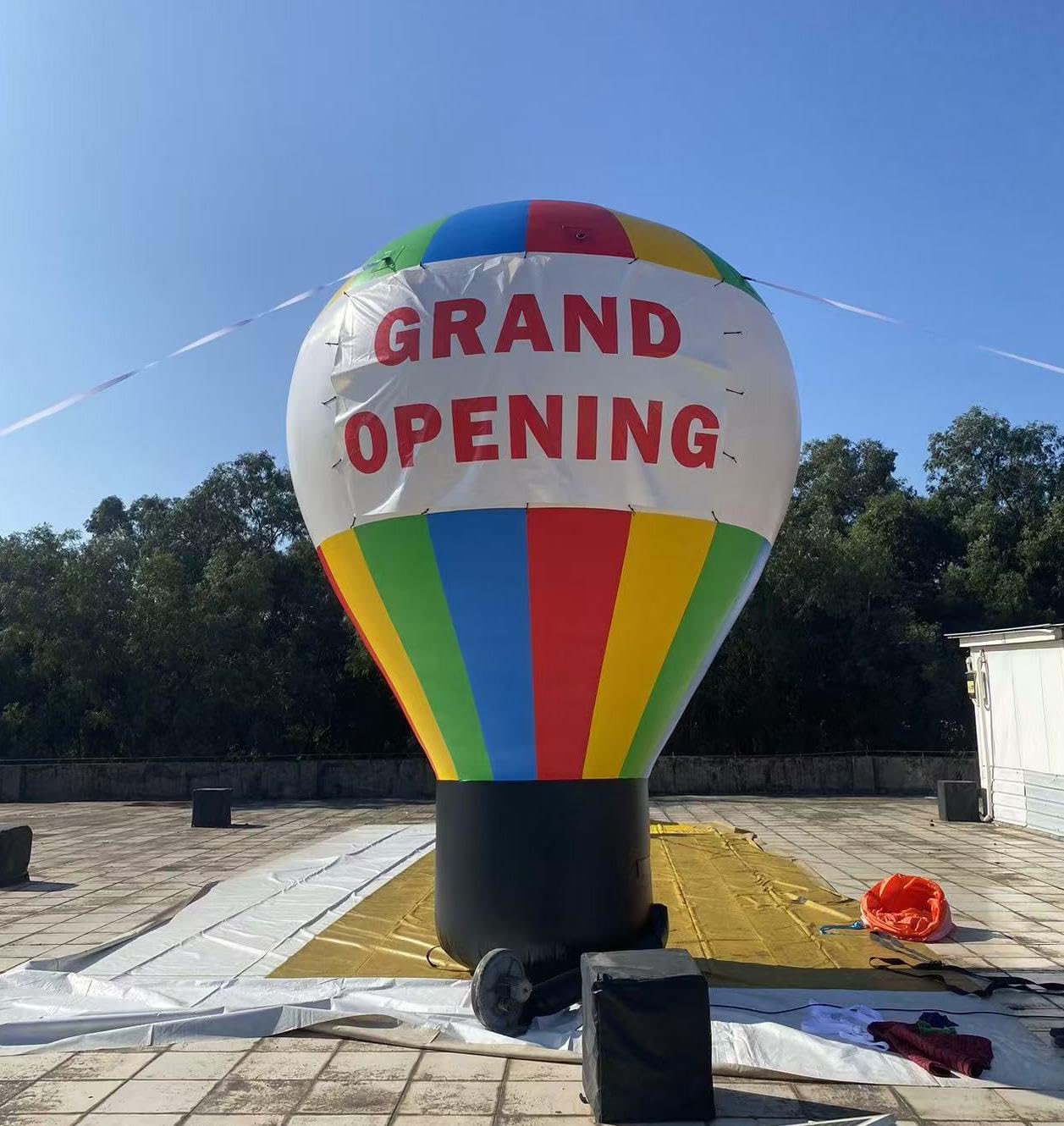 Amazon.com: 20ft Inflatable Rainbow Hot Air Balloon Display, Grand ...