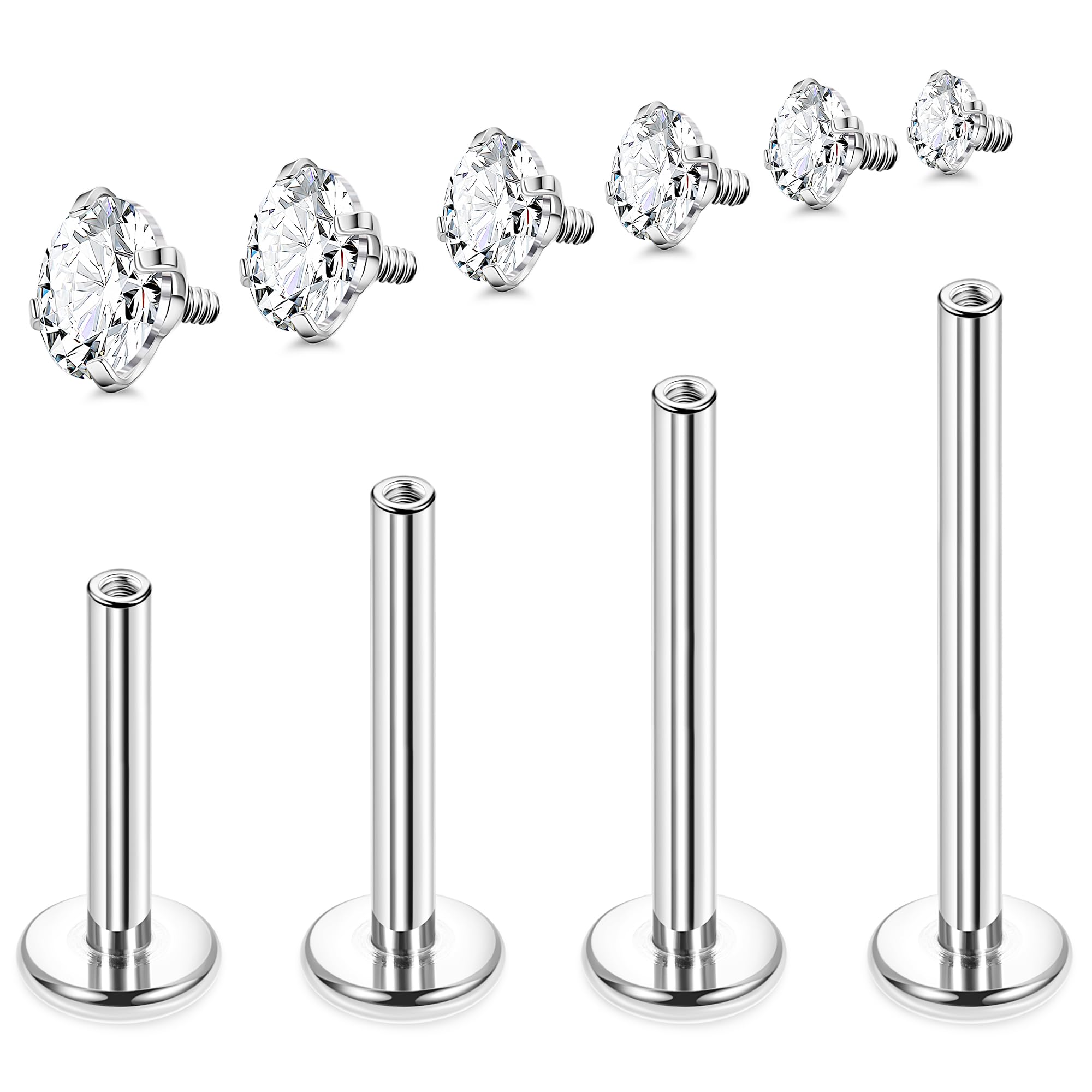 Amazon.com: Vegolita G23 Titanium Labret Studs 16G 18G Internally ...