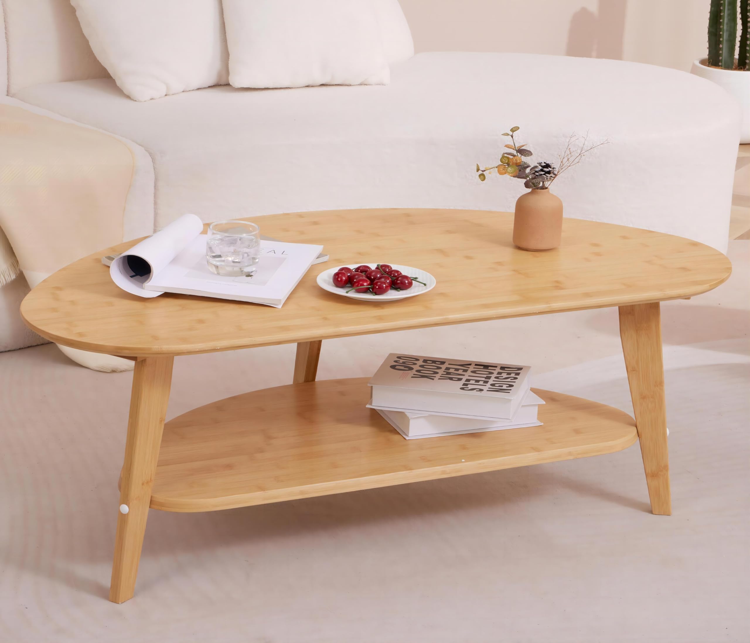 Amazon.com: Grewood Mid Century Modern Coffee Table - 2-Tier Ash Wood ...