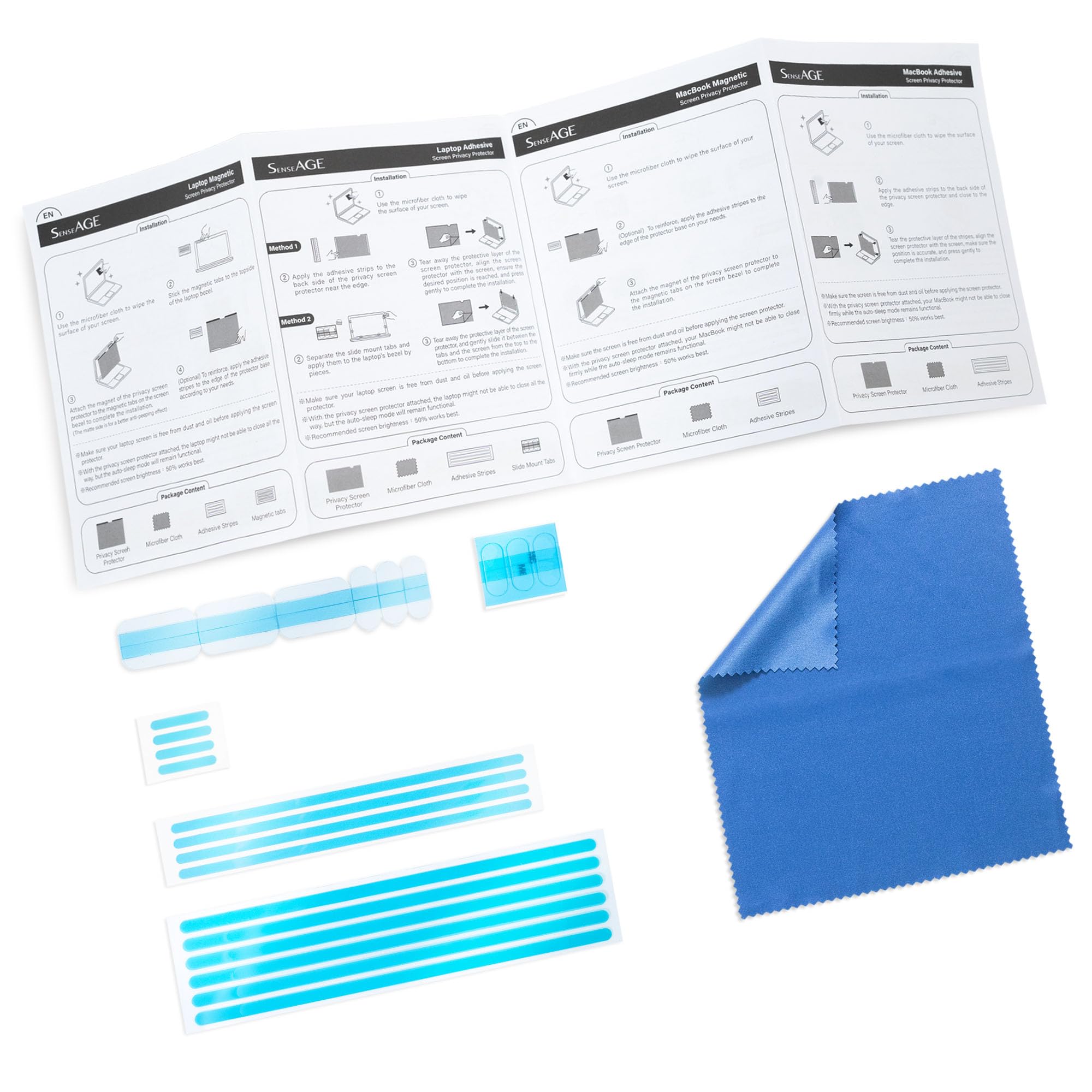 Amazon.com: SenseAGE - Privacy Screen Replacement Kits, Adhesive Strips ...