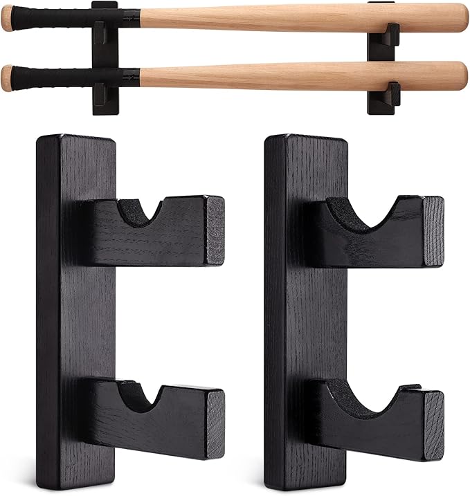 Amazon.com: TOBWOLF 2PCS Double Deck Baseball Bat Display Wall Mount ...