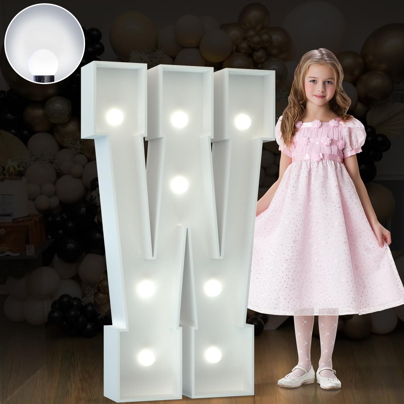 Amazon.com: imprsv 3FT Marquee Light Up Letters, Cool White Light Up ...