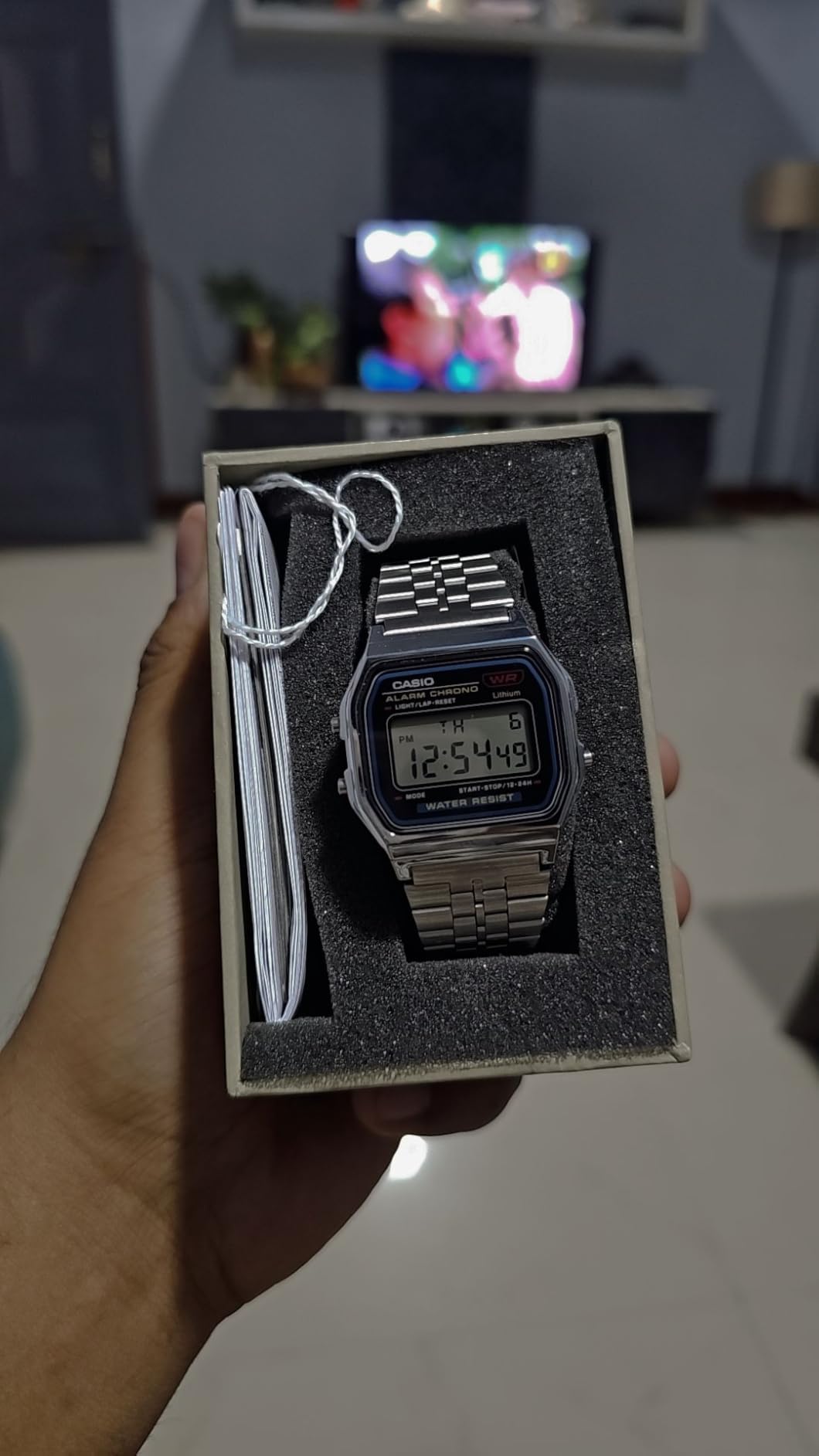 Buy Casio Vintage A159W-N1DF Black Digital Dial Silver Stainless Steel ...