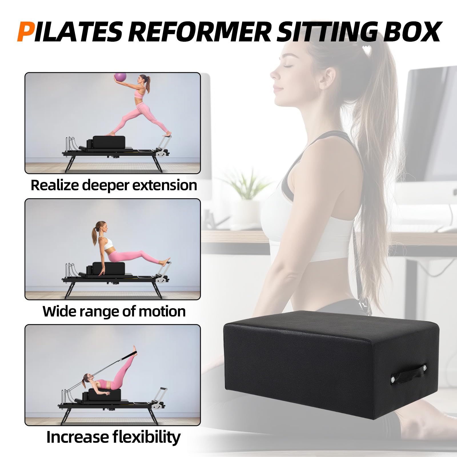 Snapklik.com : Pilates Reformer Sit Box, Pilates Sitting Box For Home ...