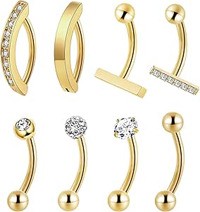 Amazon.com: LOAYHOAY 8PCS 14G Clicker Belly Button Rings for Women ...