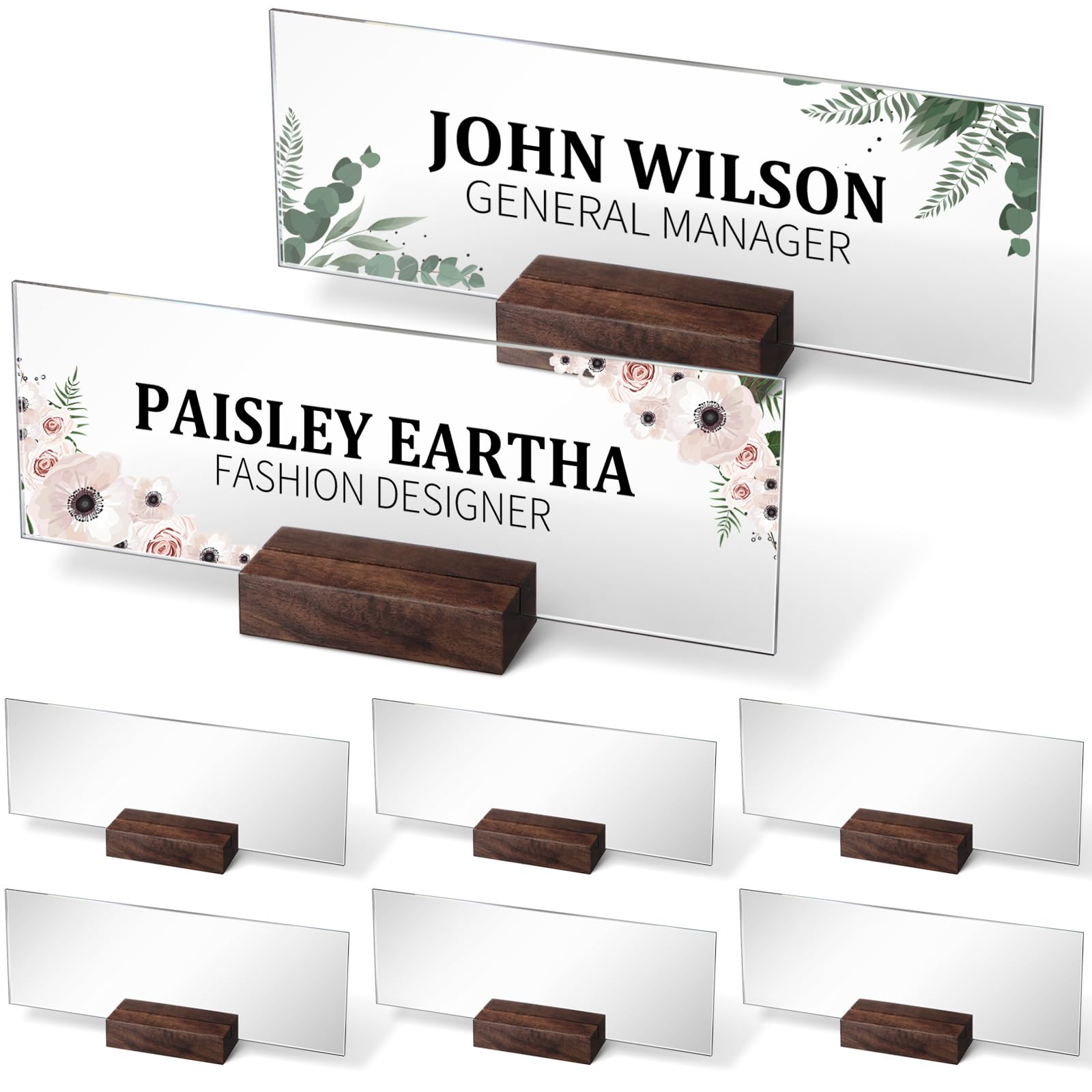 Amazon.com: Memorywuu 6 Set Acrylic Name Plate for Desk 2.95 x 8 Inch ...