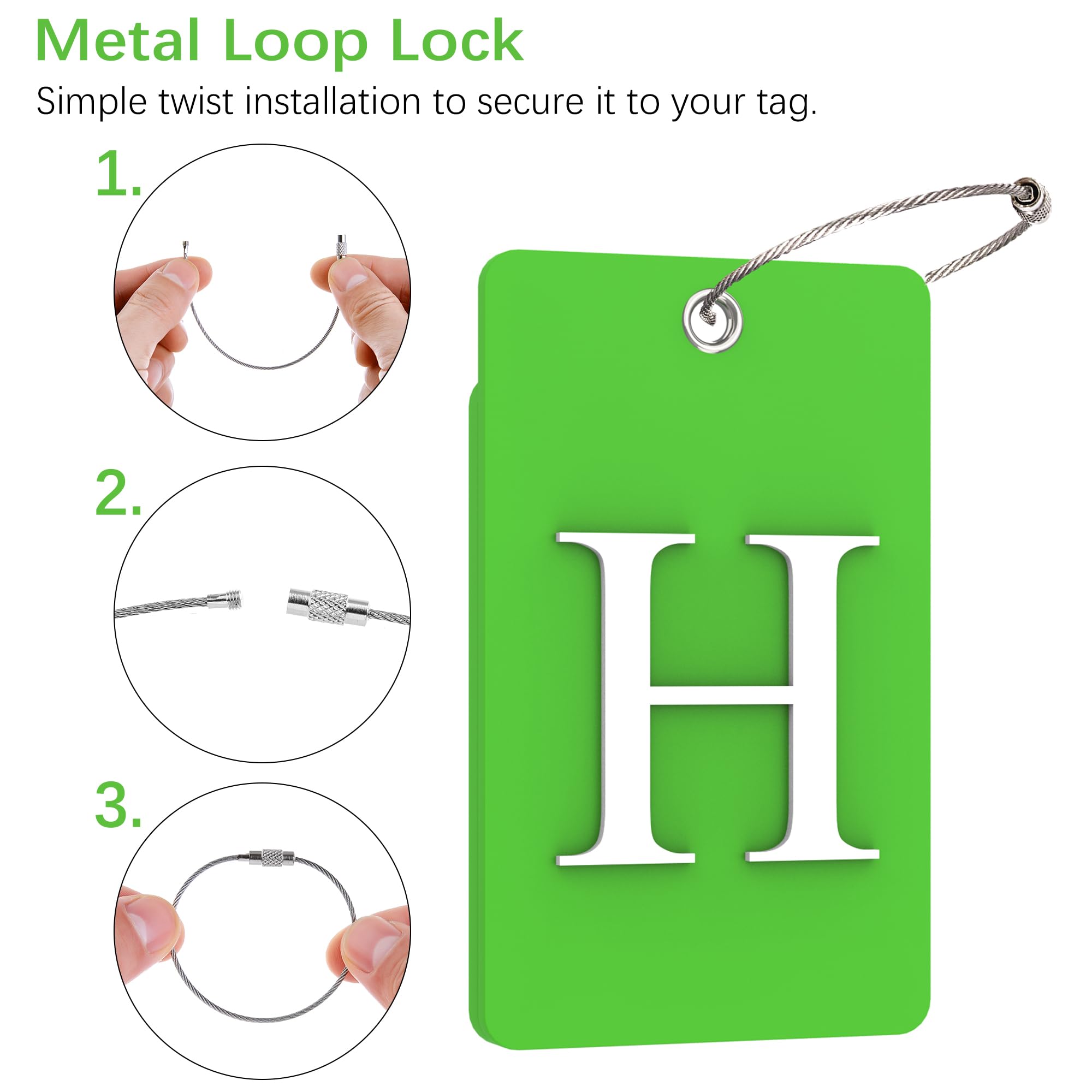 Snapklik.com : Gostwo 2 Pack Luggage Tags For Suitcases, 26 Initial ...